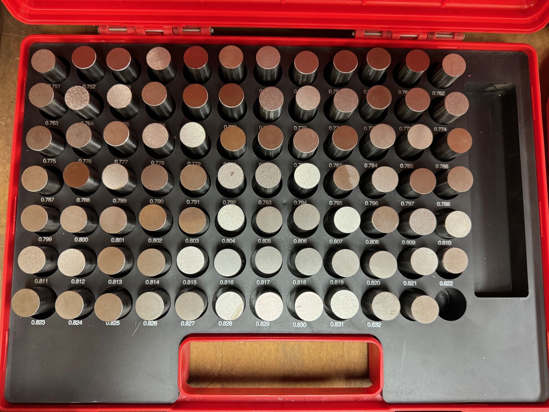 M5 MINUS PIN GAGE SET, 0.751 - 0.832 IN.