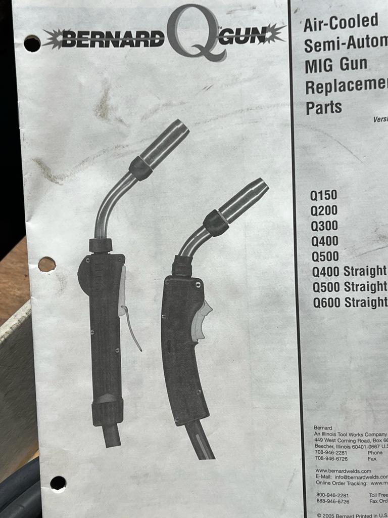 Brand New Bernard Mig Welding Gun / Whip - NEW IN BOX