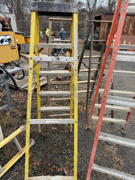 (4) Step Ladders, Louisville, Husky & Wooden Step Ladders