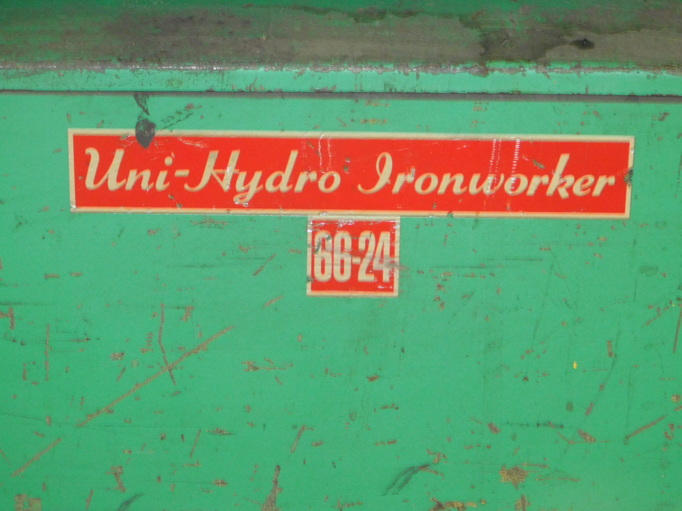 Uni-Hydro Model 66-24 Hydraulic Ironworker, s/n 3P66574X, 66 Ton, 5" X ...