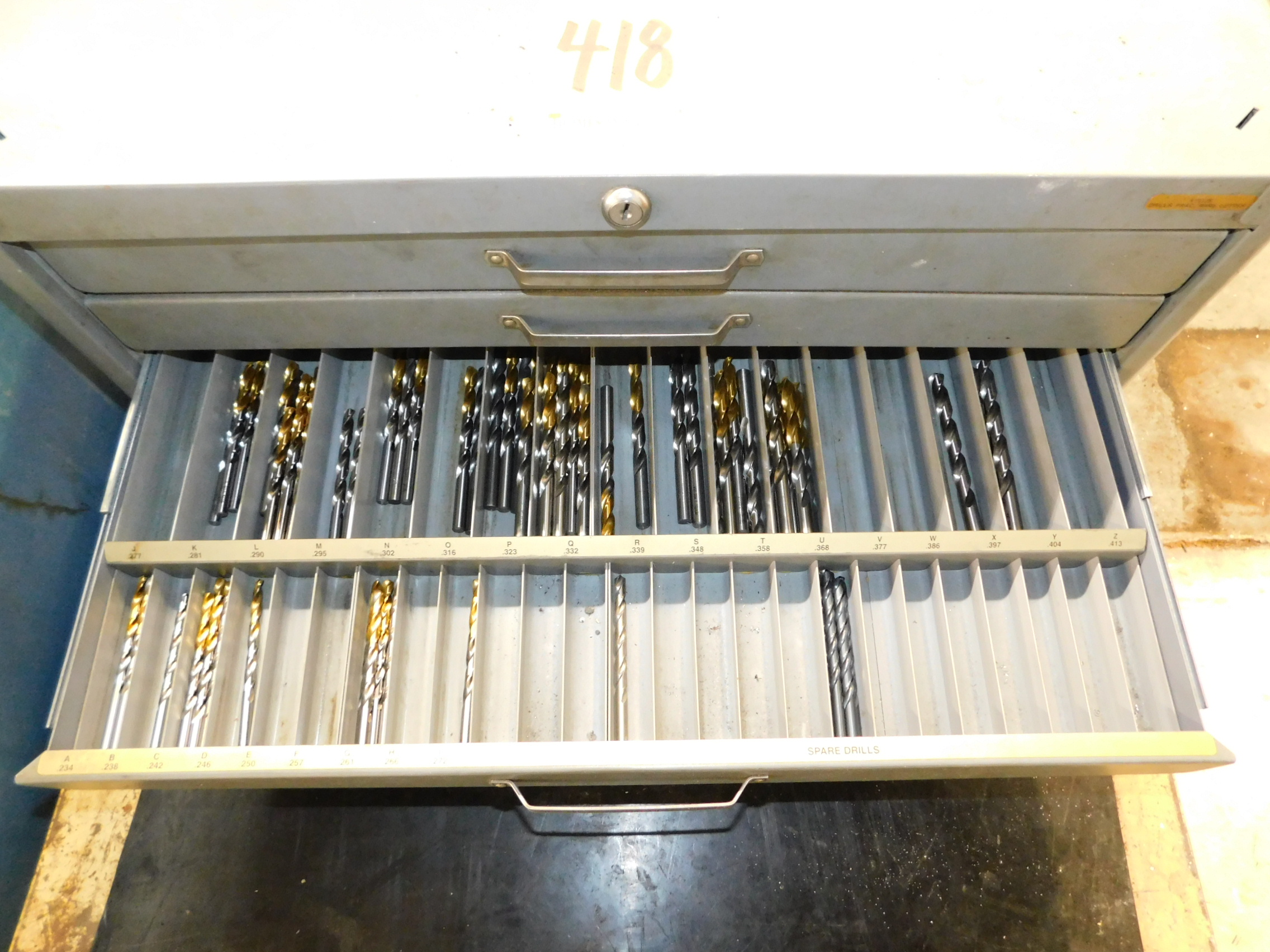 Huot 4-Drawer Drill Bit Cabinet and Contents