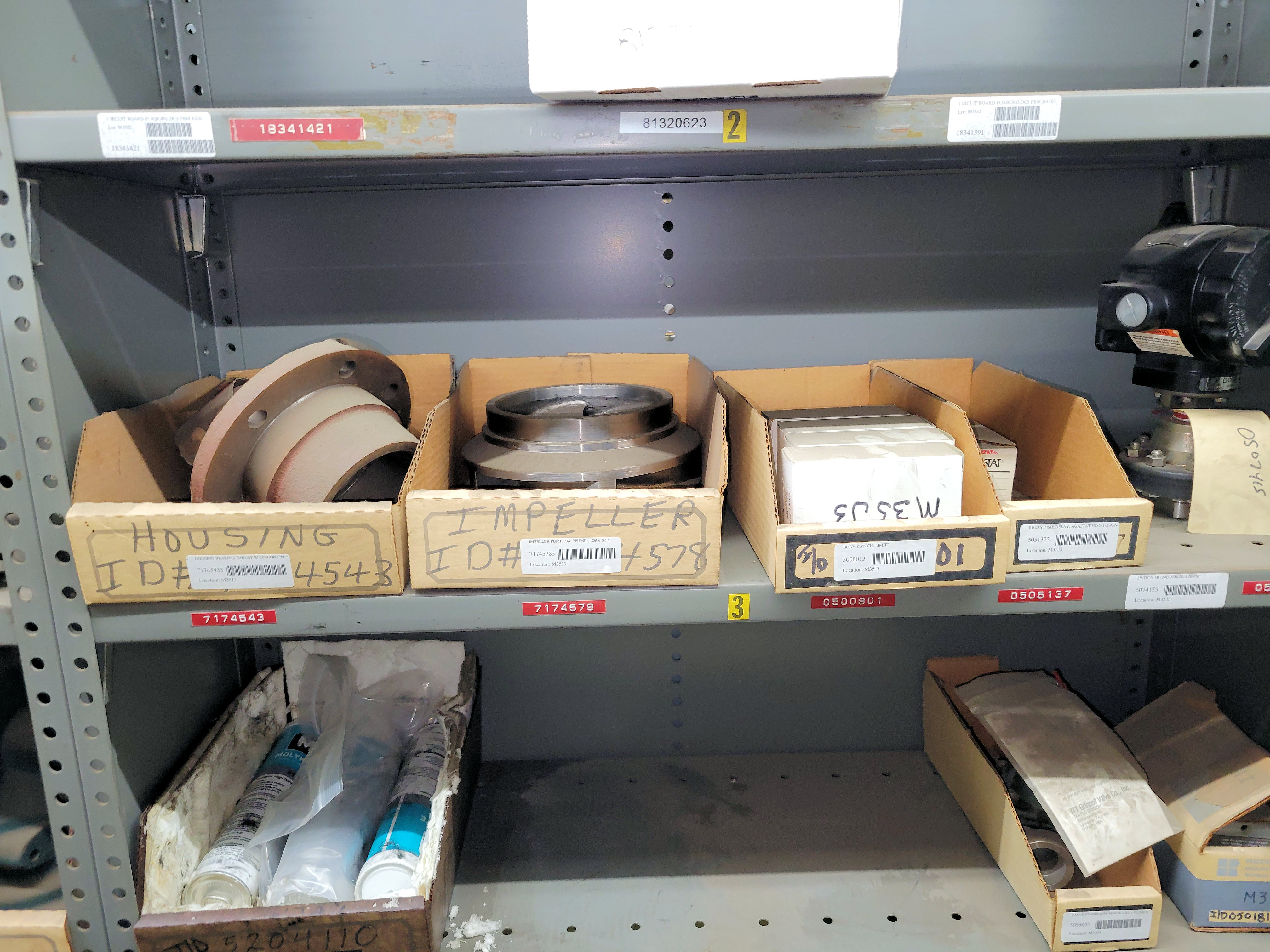 Lot - Switches, Pump Impellers, Thrust Bearing Housings, Yoke Nut ...