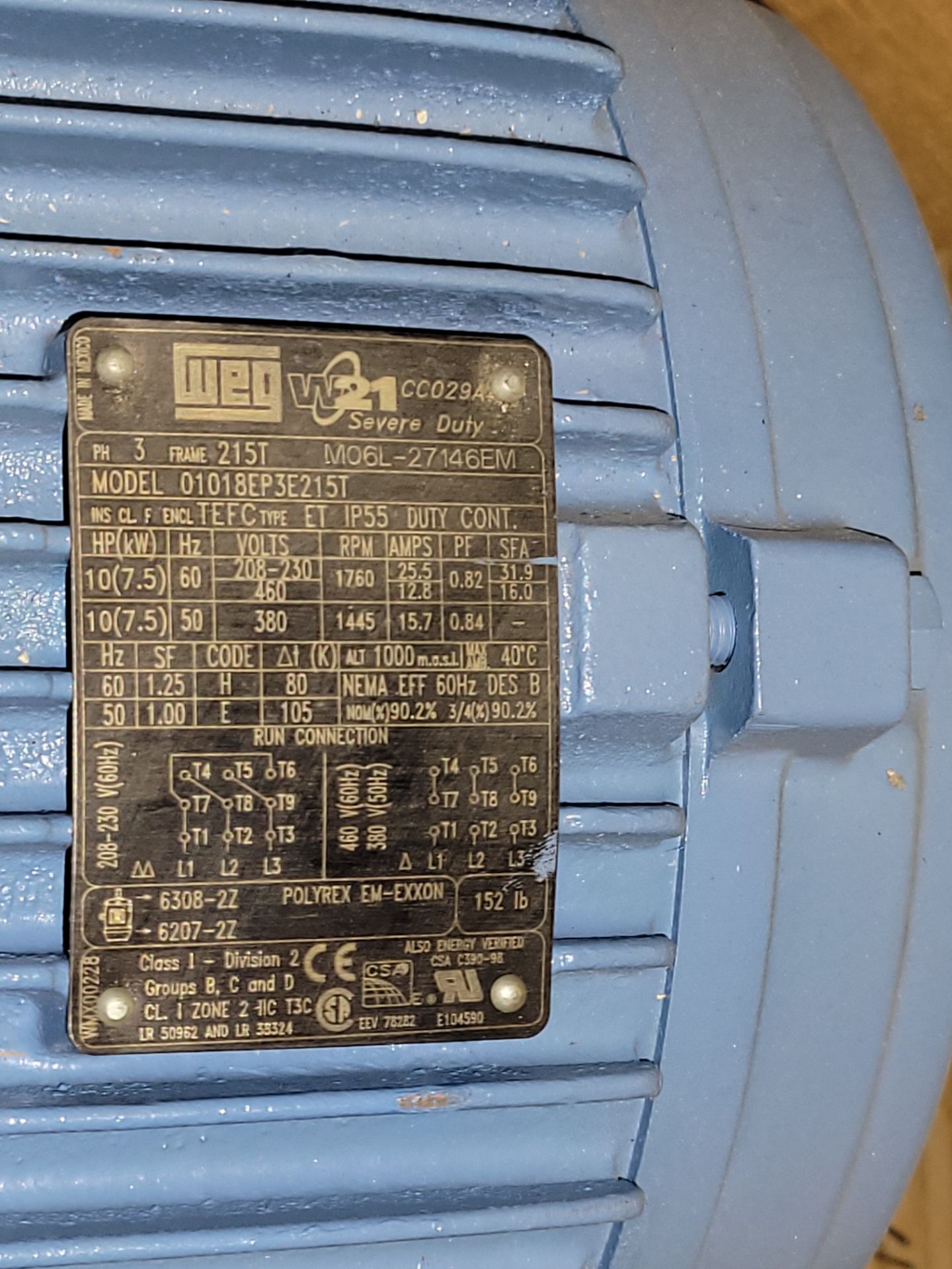 Weg 215T 10-HP 1,800-RPM 3-PH Electric Motor
