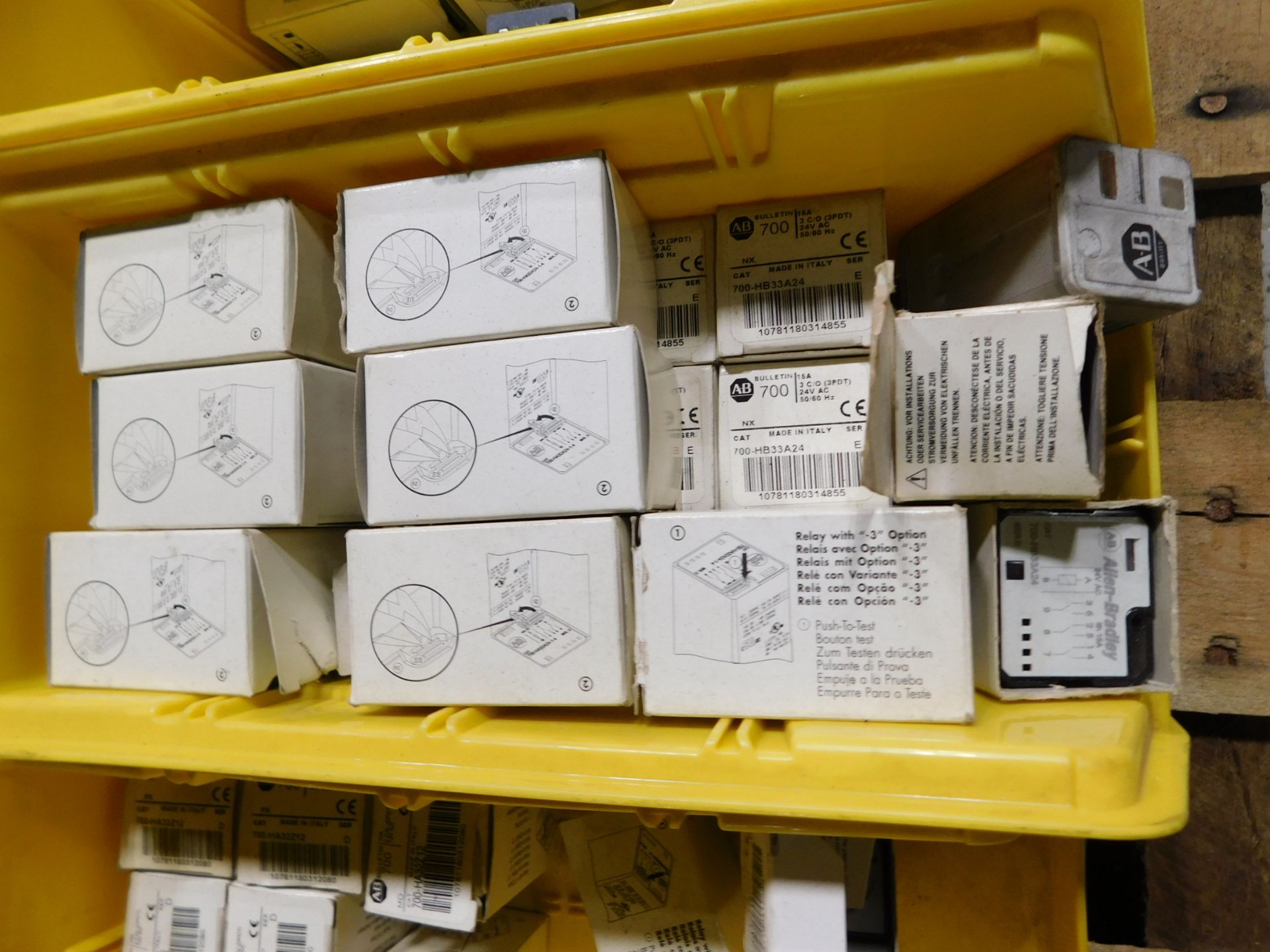 Skid Lot of Plastic Parts Totes and Contents