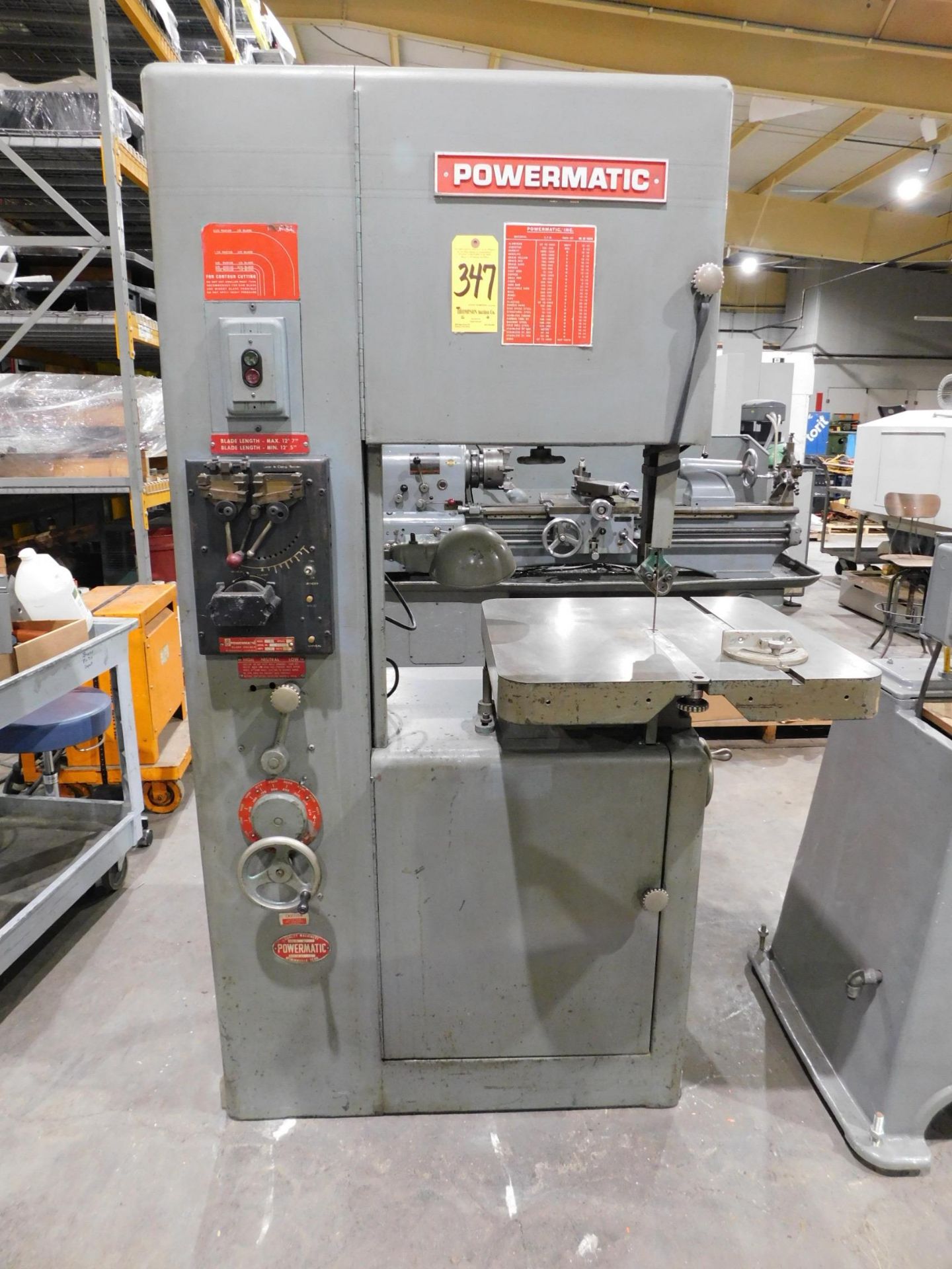 Powermatic Model 87 20" Metal Cutting Vertical Bandsaw sn/087488, Blade ...