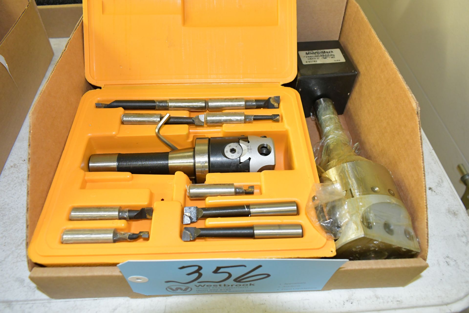 Lot-(2) R8 Boring Heads with Boring Bars in (1) Box
