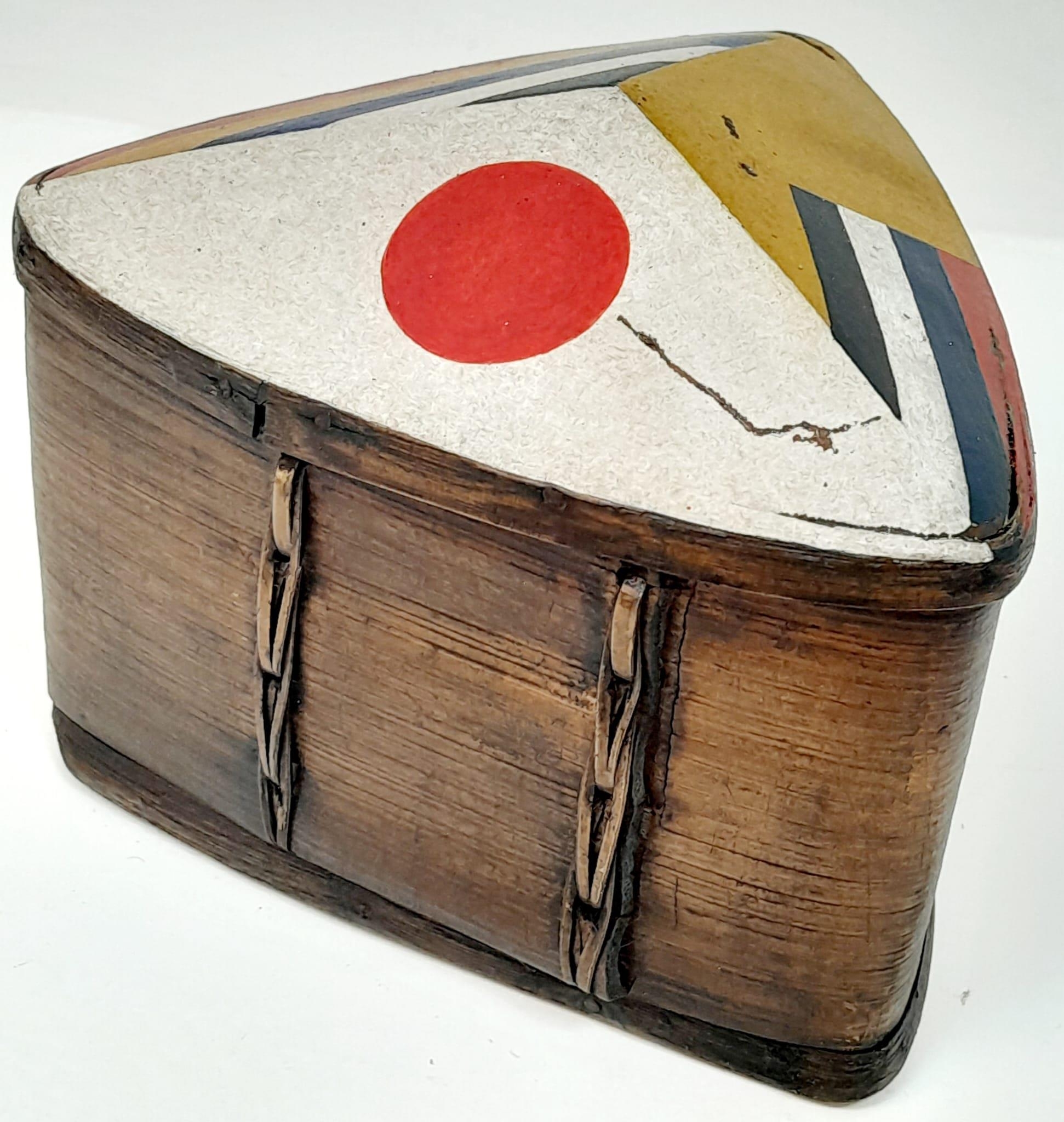 WW2 Japanese Bamboo Box with the flags of Japan, China and Manchukuo ...