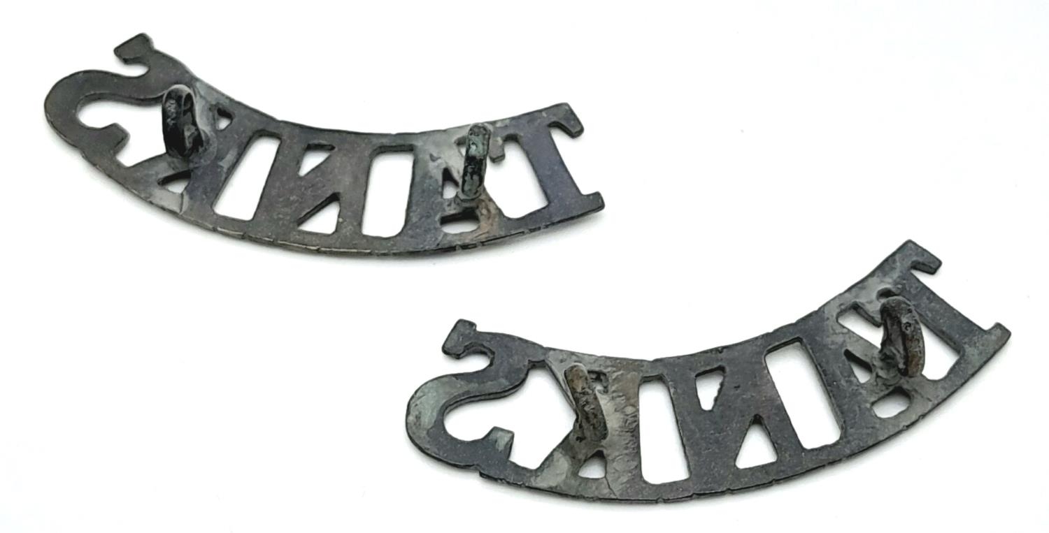 WW1 British Tank Crew Shoulder Title Pair. Early Large Font Type.