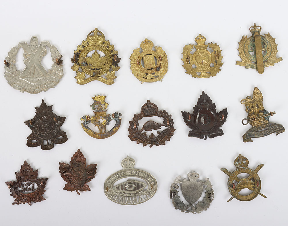 Assortment of Canadian cap badges to include examples of The Rocky ...