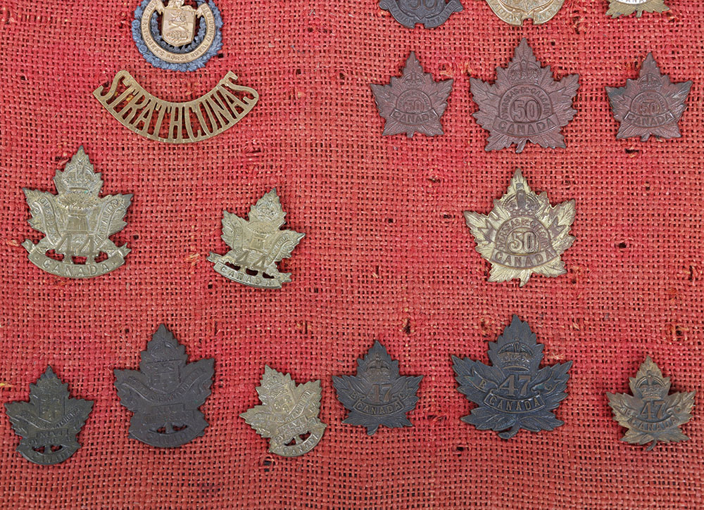 Grouping of WW1 Canadian CEF badges to include the 50th Infantry ...