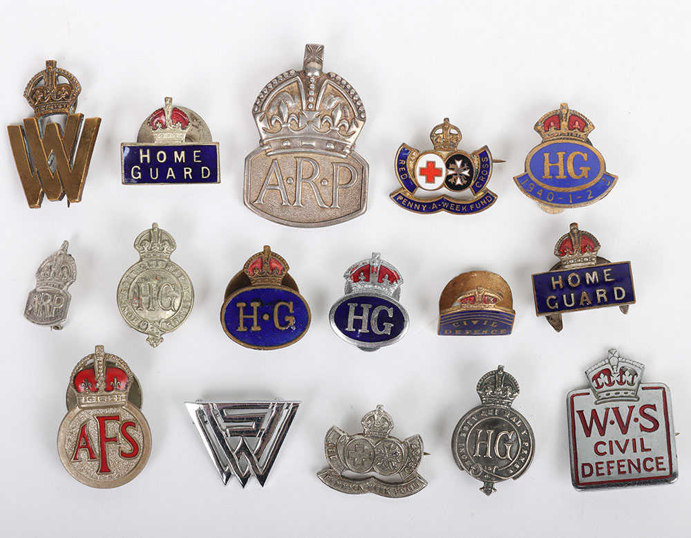 Grouping of British Home Front Lapel Badges, including enamel Home ...
