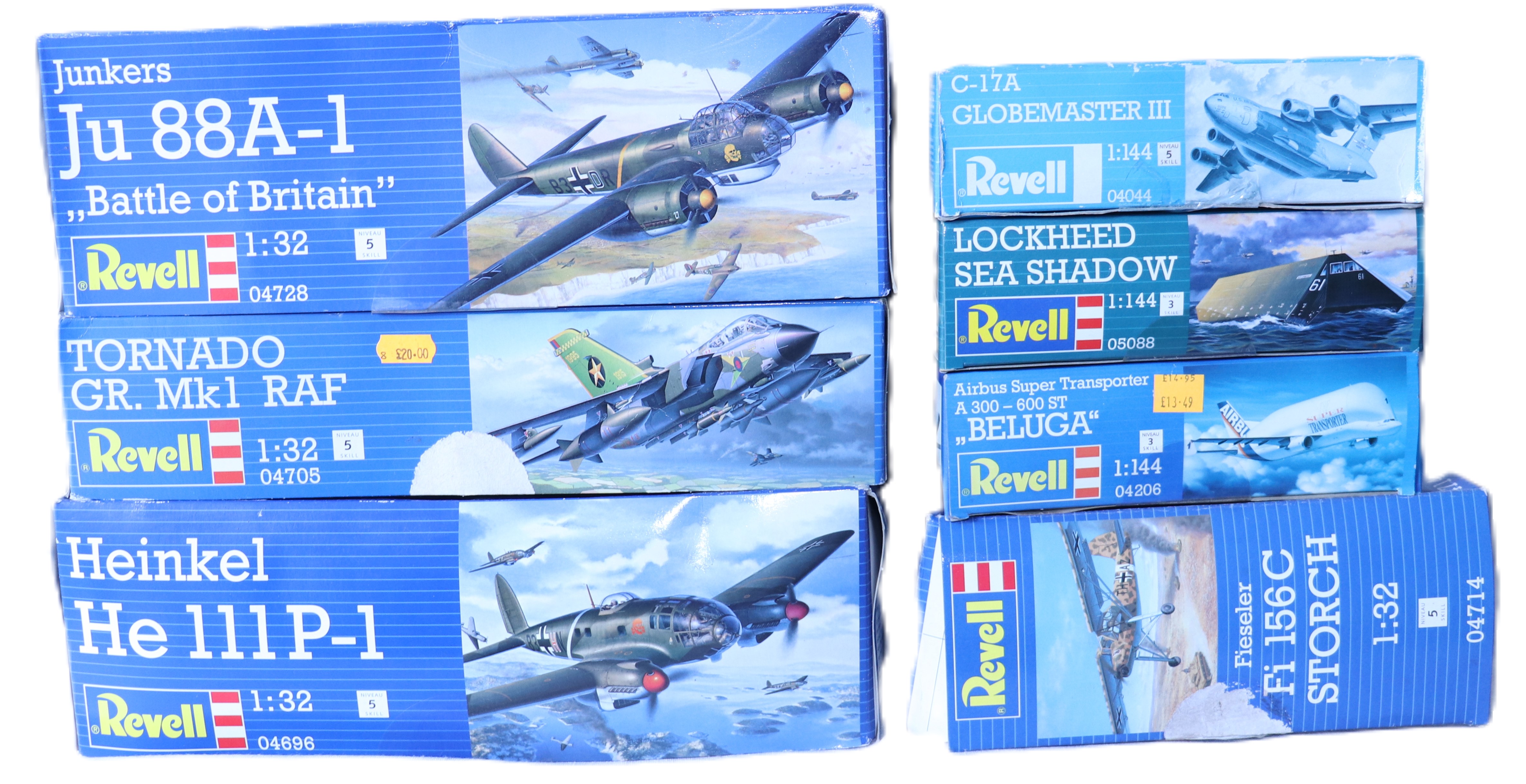 Four Revell 1:32 scale plastic model Aircraft kits, Heinkelk He 111P-1 ...