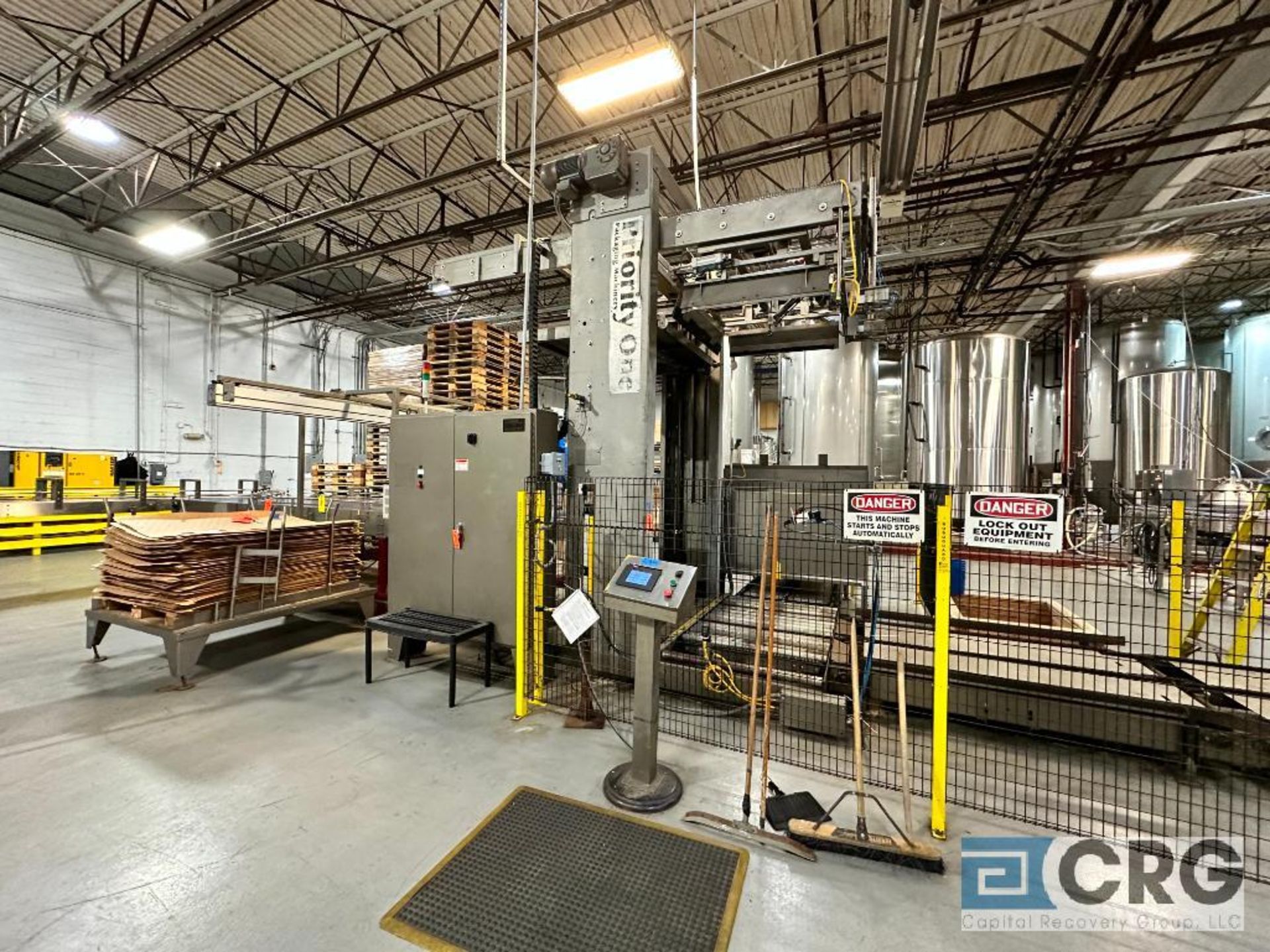 1996 Priority One Low Level Empty Glass Depalletizer, S/N 96-029, 12 ...