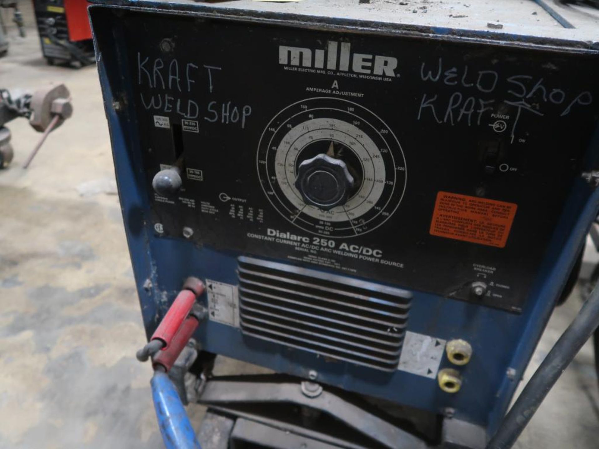 Miller welder, model Idealarc 250, s/n JB575606, [LOC: Pulp Mill ...