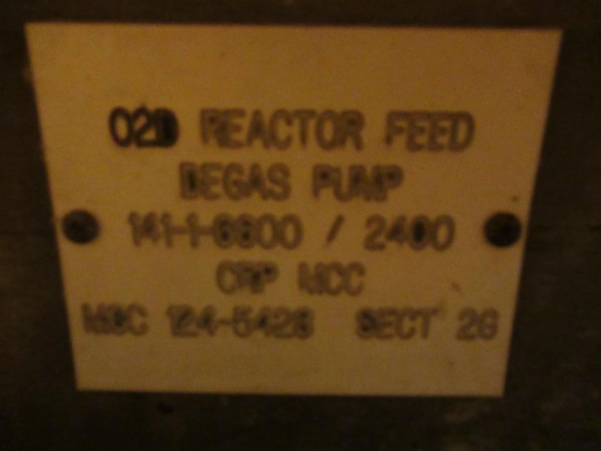 Nash Reactor Feed Degas Pump, Vacuum, AHF75SS [LOC: New Pulp Bldg ...