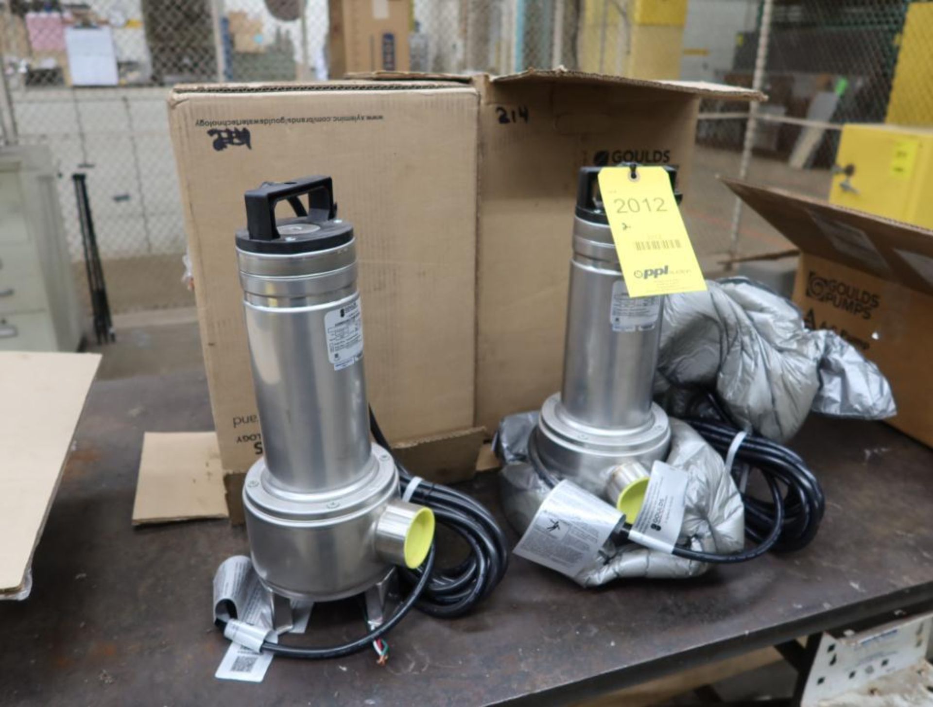 Lot of (2) Gould model 2DM51F4NA stainless submersible pumps, 1 1/2hp ...