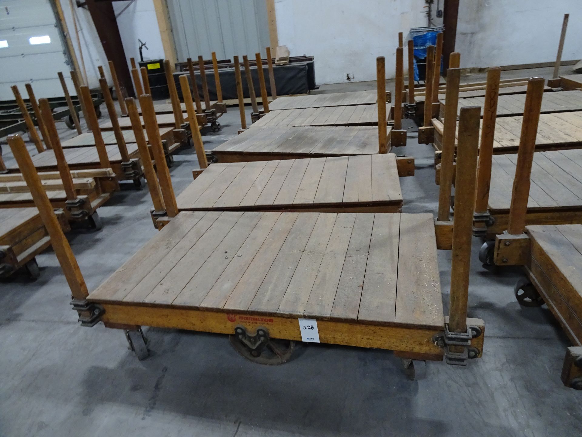 Lot: (5) Hamilton 35" x 60" Solid Wood Tilt Truck, Location: DM Room