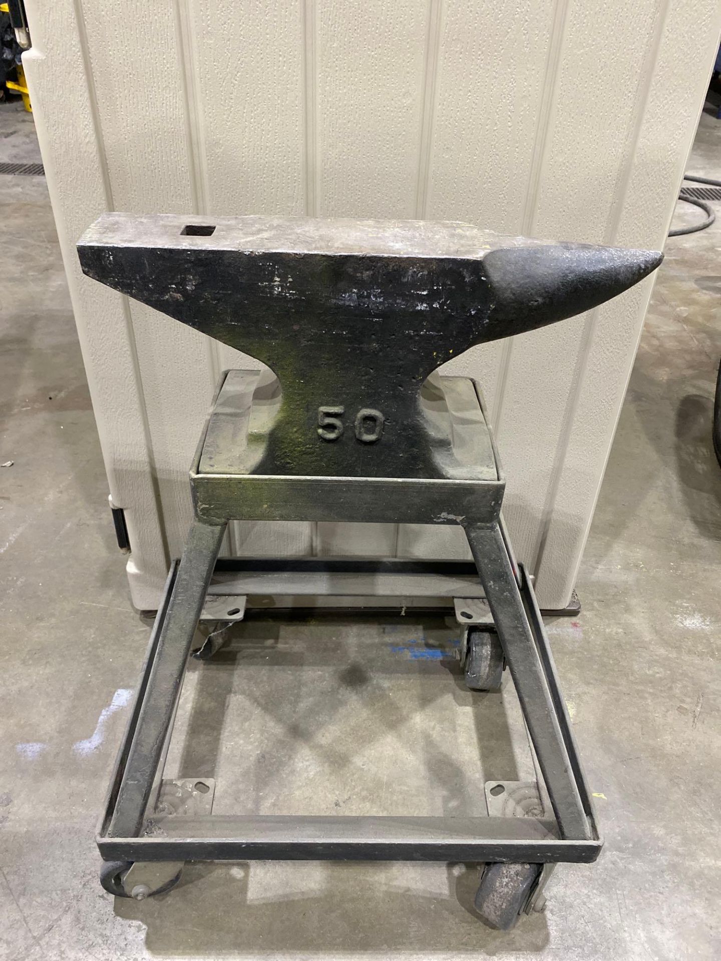 Anvil on cart, 50lbs