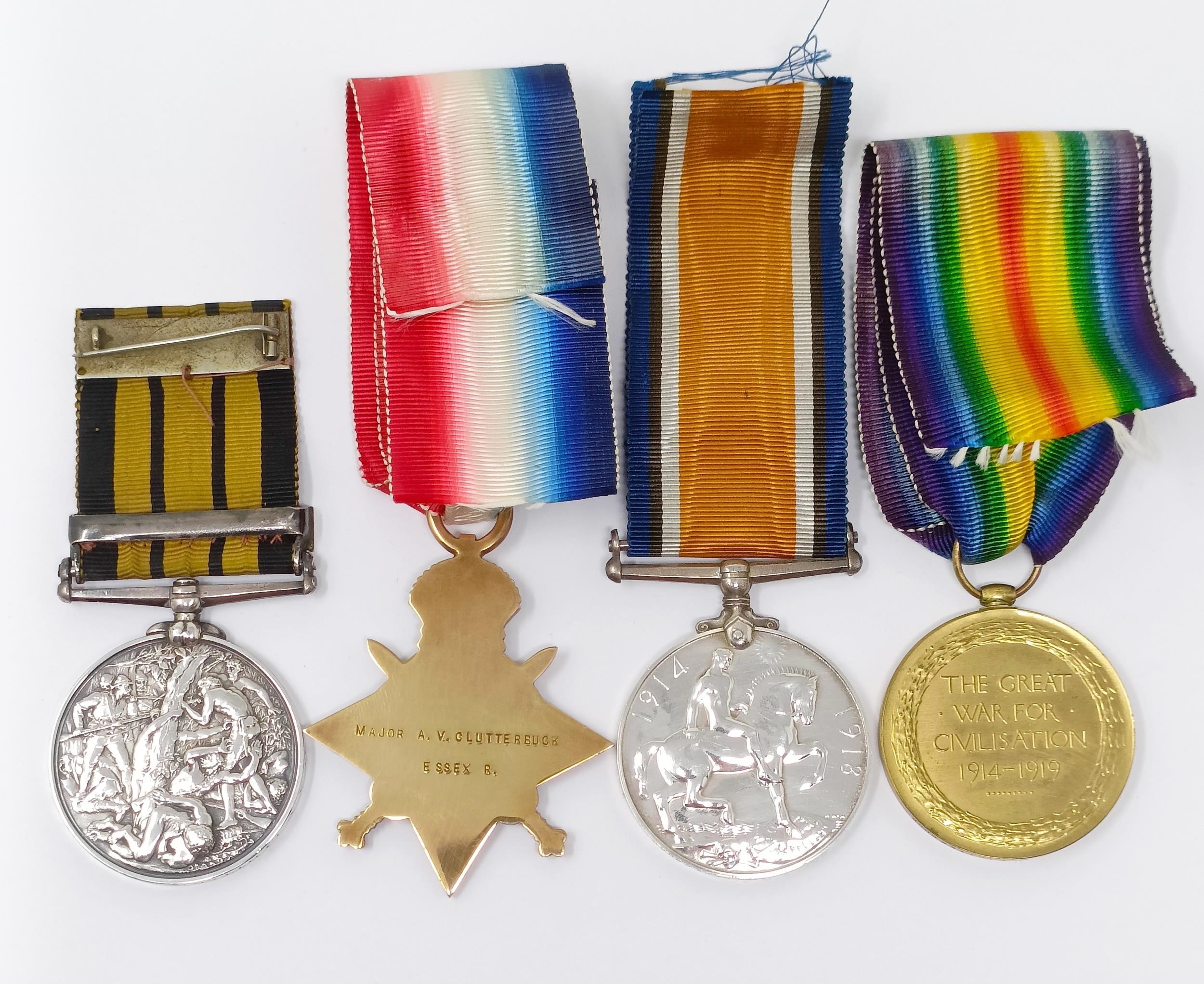A group of four medals, awarded to Lt Col Arthur Vincent Clutterbuck ...