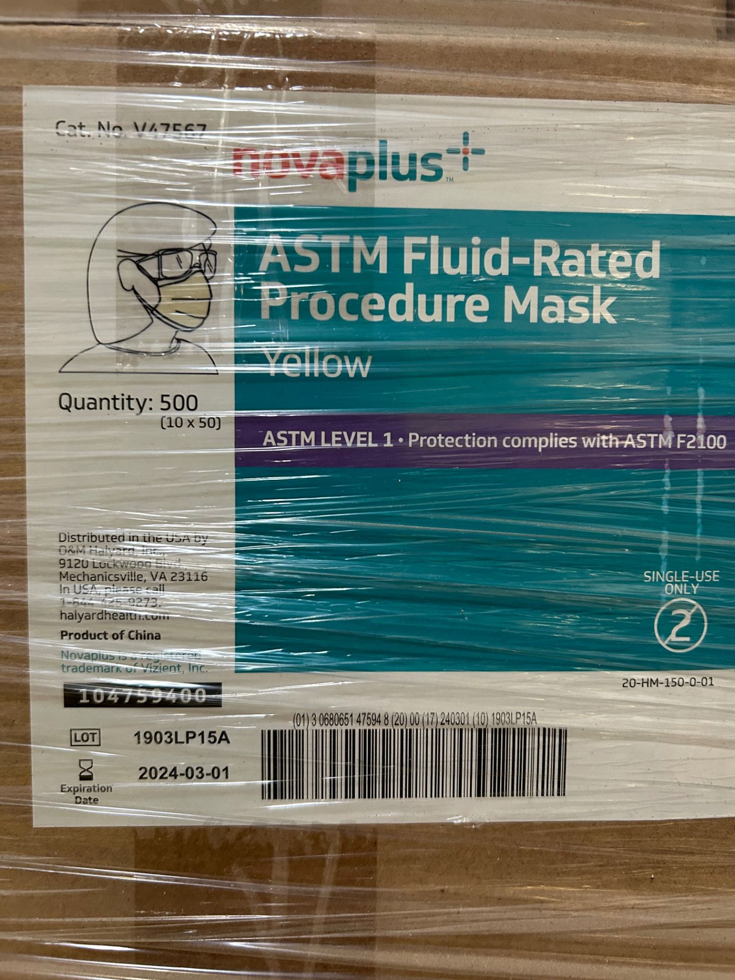 NOVA+ ASTM Fluid-Rated ZProcedure Mask, Yellow, Ref# 47594 74 cases 2 ...