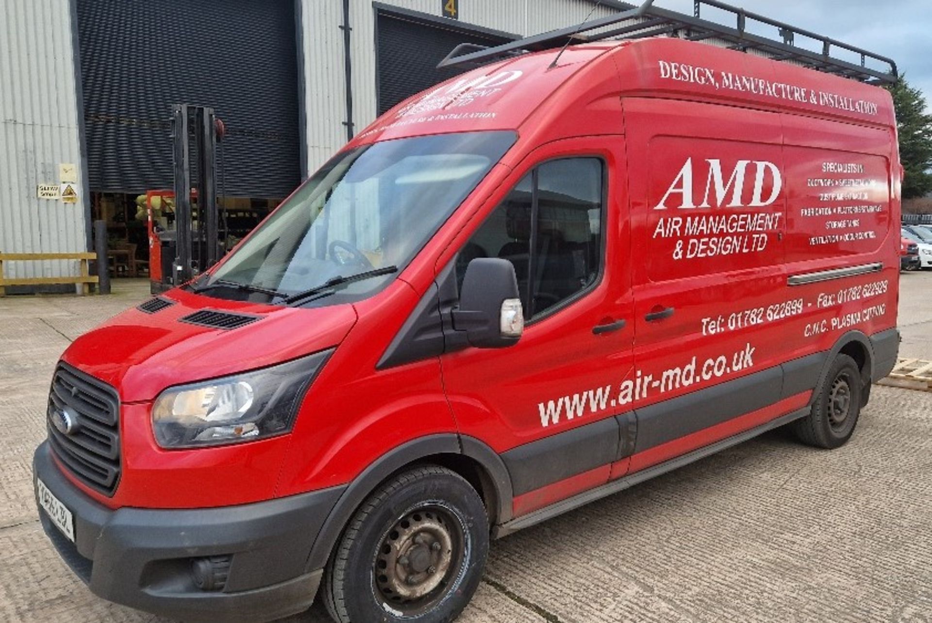 RED FORD TRANSIT 350, REG NO: YM66 LBL, ENGINE SIZE: 1995CC FIRST ...