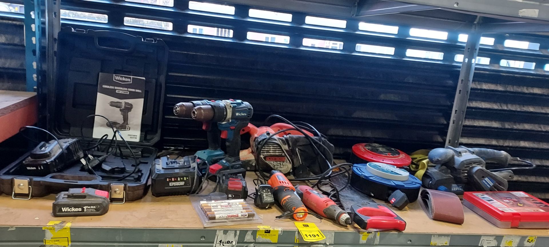 15 PIECE MIXED TOOL'S LOT CONTAINING WICKS CORDLESS BRUSHLESS COMBI ...