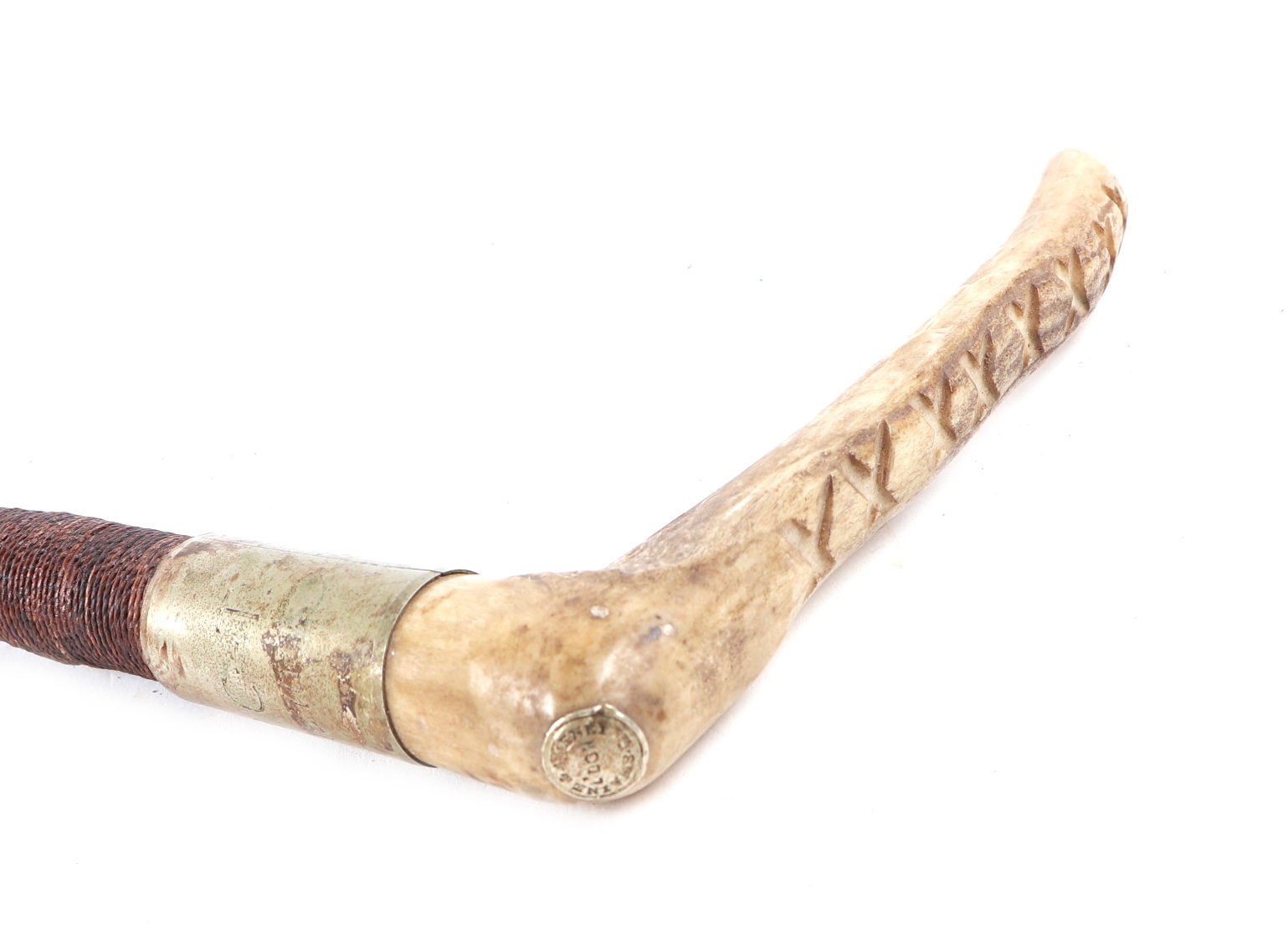 A Swaine & Adeney riding / hunting whip With a stag horn handle and ...