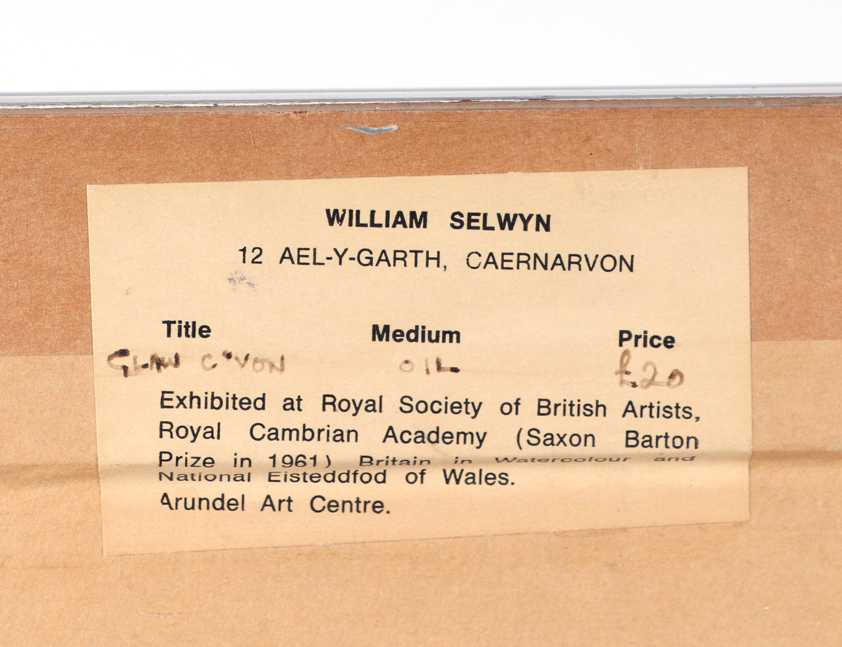 William Selwyn (Welsh b 1933) - Glaw Caernarvon - signed lower right ...