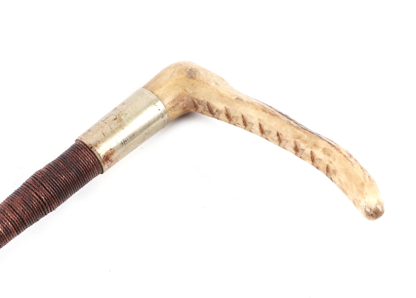 A Swaine & Adeney riding / hunting whip With a stag horn handle and ...