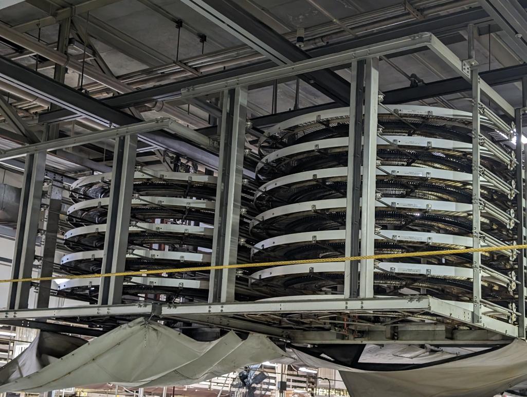 Stewart systems racetrack cooling conveyor, racetrack 225 ft. long, (2 ...
