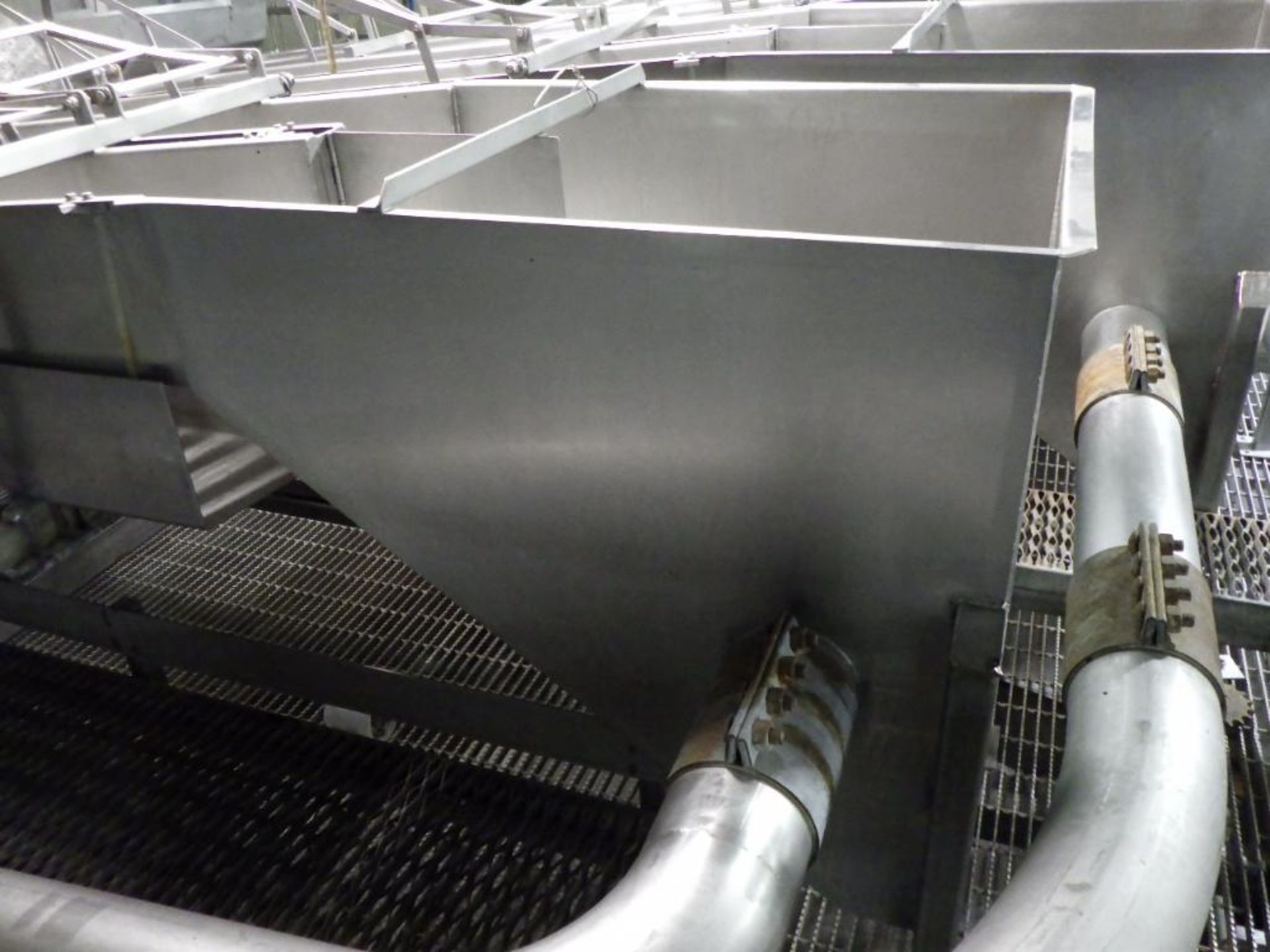 SS pea ripple pan 2 lane with flume tank, 13.5 ft. x 30 in. 14 in ...