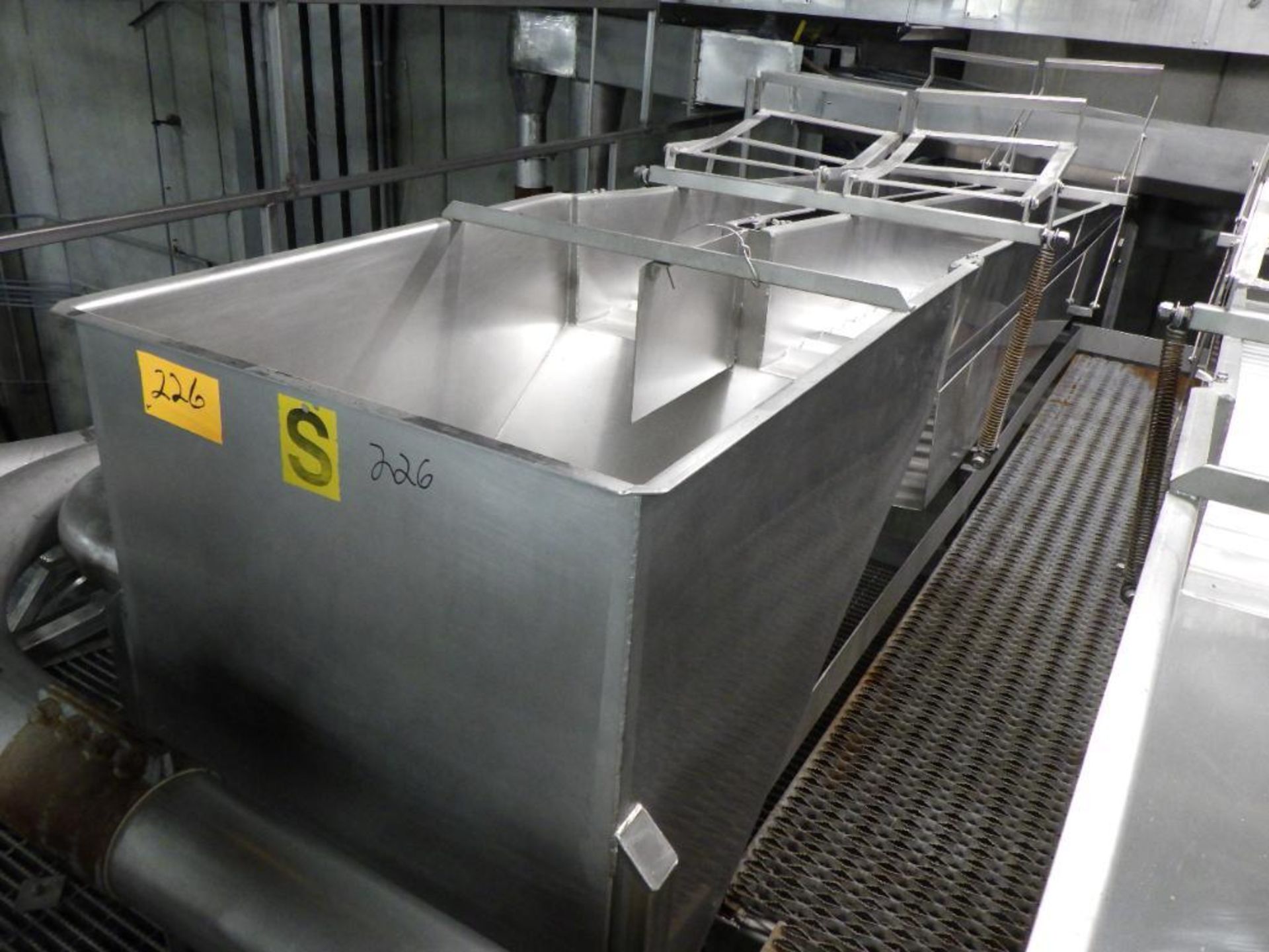 SS pea ripple pan 2 lane with flume tank, 13.5 ft. x 30 in. 14 in ...
