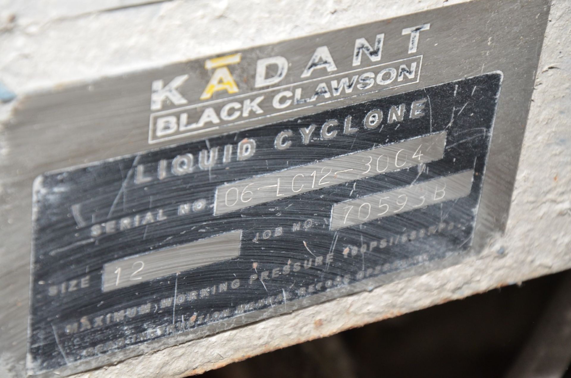 KADANT BLACK CLAWSON LIQUID CYCLONE MODEL LC12 TWO BANK 12" DIA ...