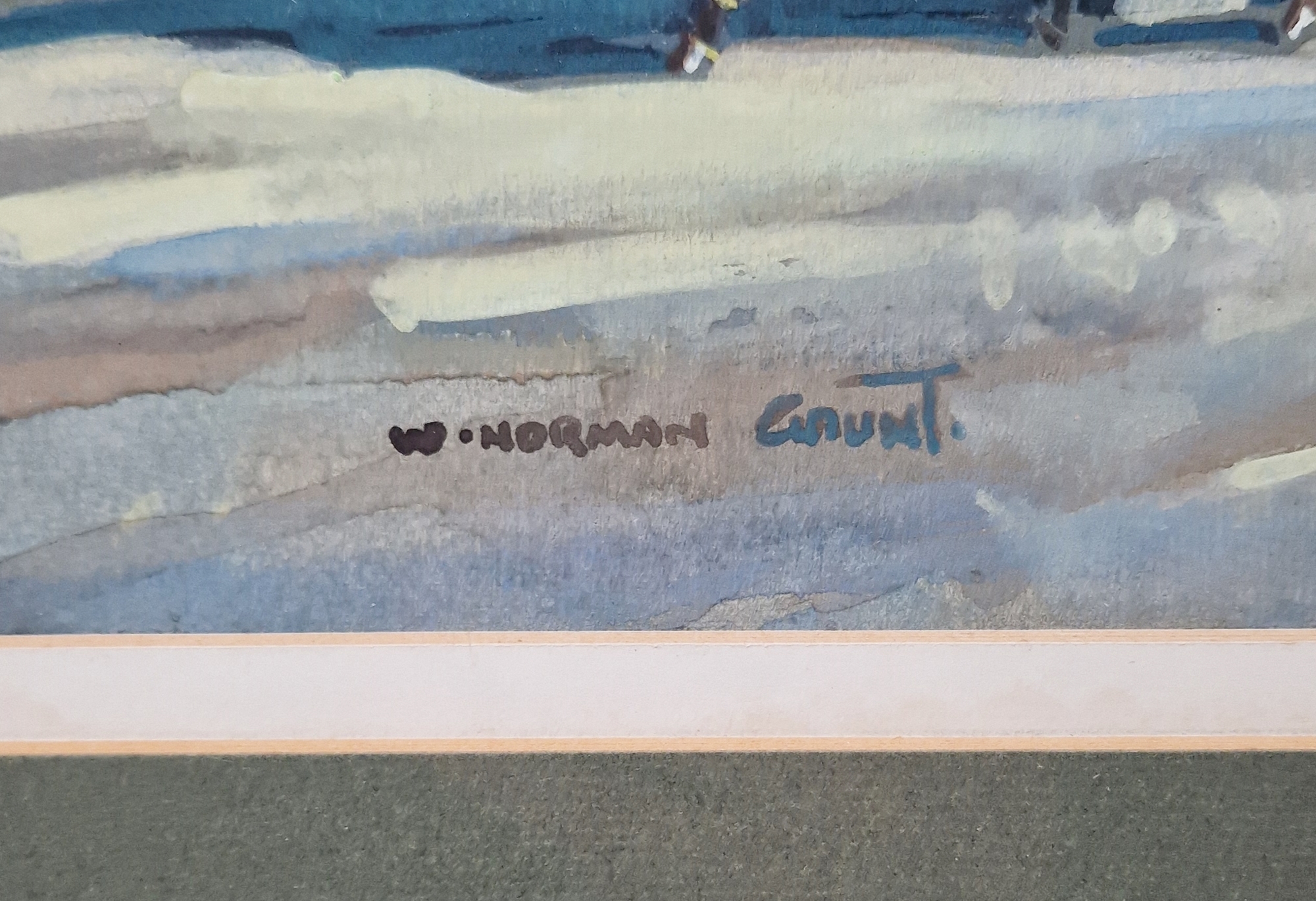 William Norman Gaunt (1918-2001) Watercolour and gouache on paper "Pony Club in the Dales", signe