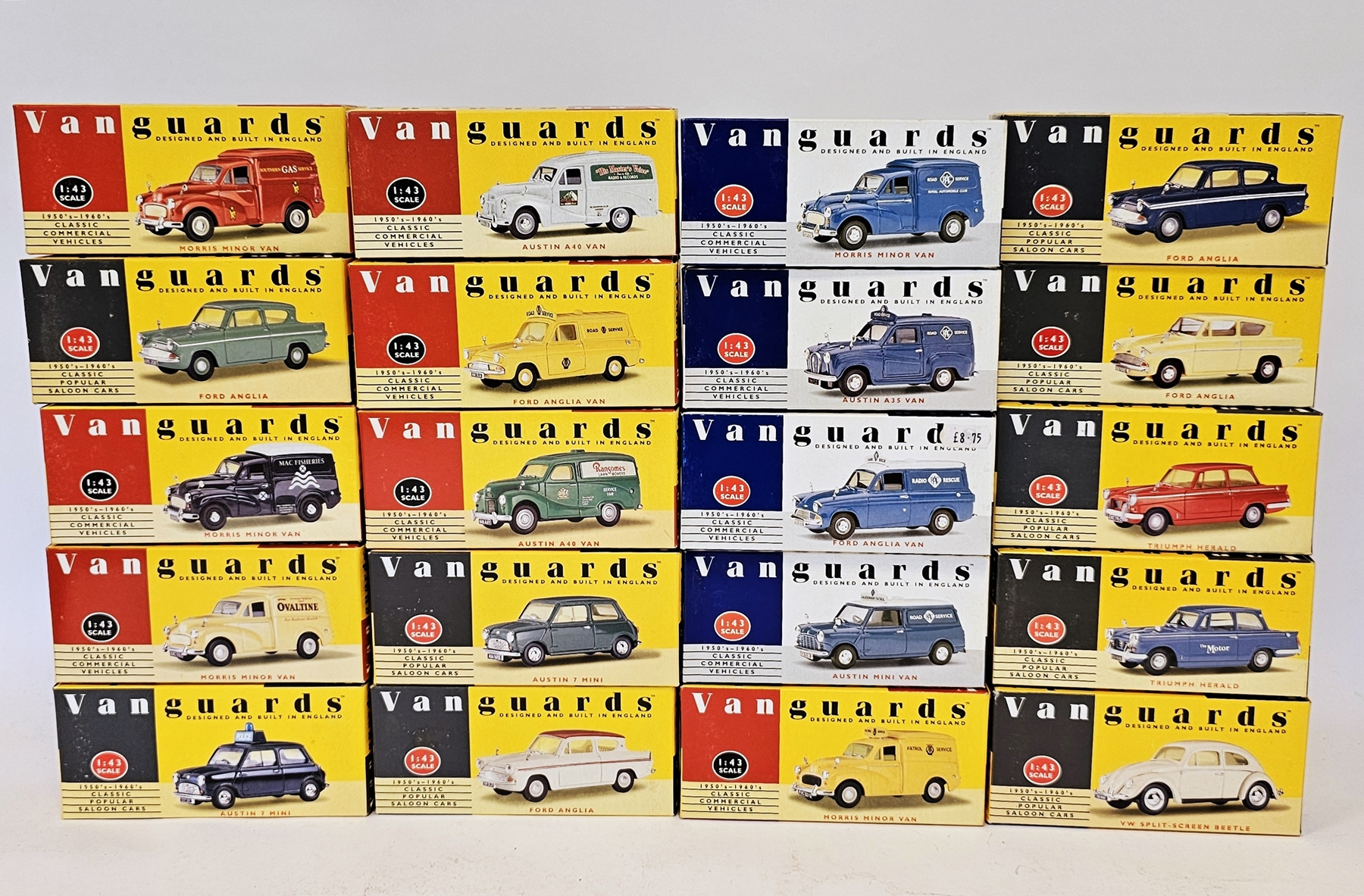 Twenty boxed Vanguards diecast 1950's-1960's classic commercial ...
