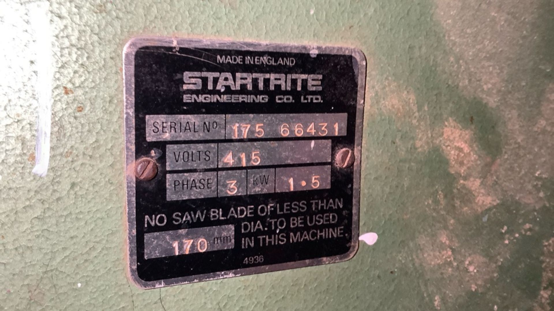 *DONCASTER* STARTRITE 175 TABLE SAW, ELECTRIC