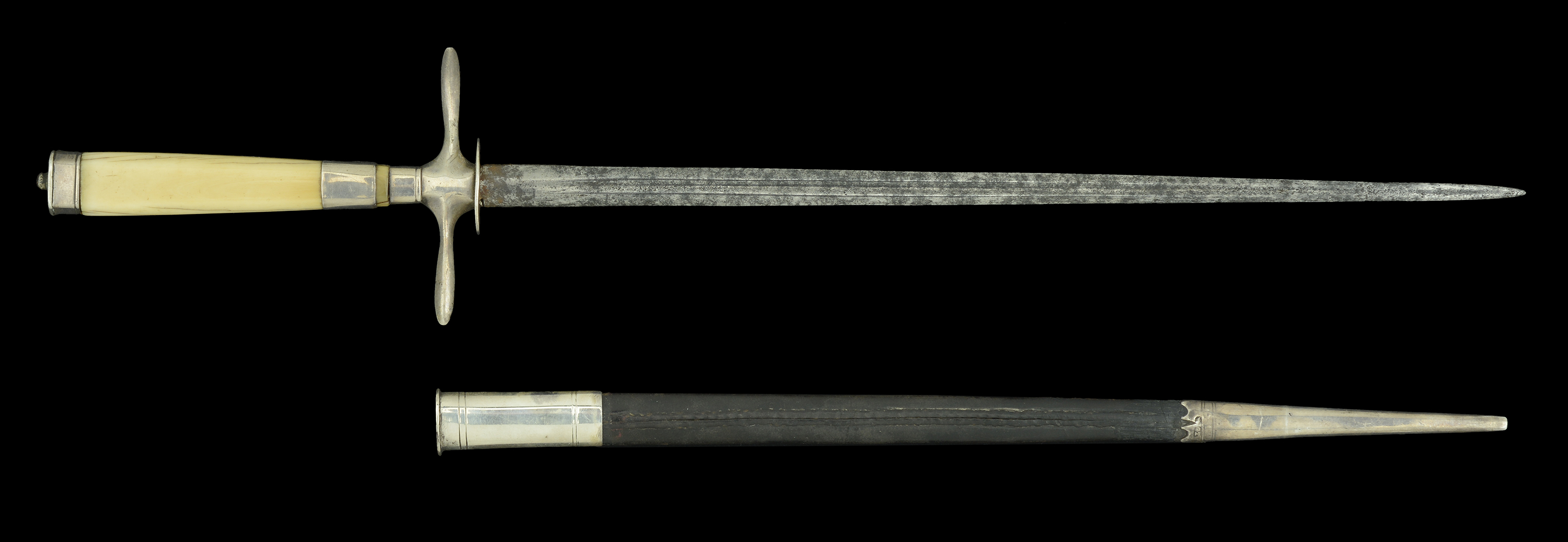 A British Trafalgar Period Silver Mounted Naval Dirk in Scabbard ...