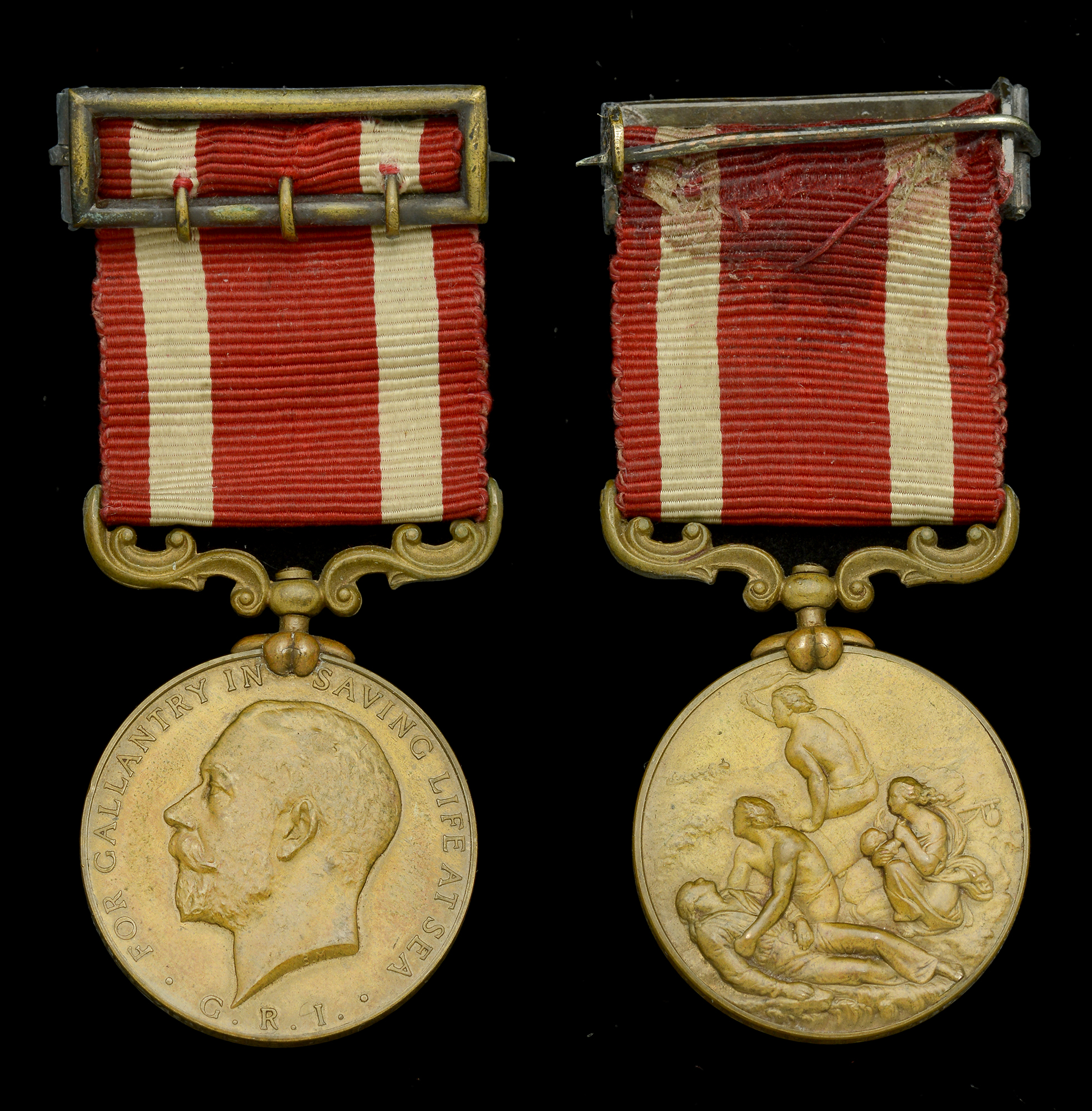 A 1913 Sea Gallantry Medal awarded to Assistant Scout Master W. F ...