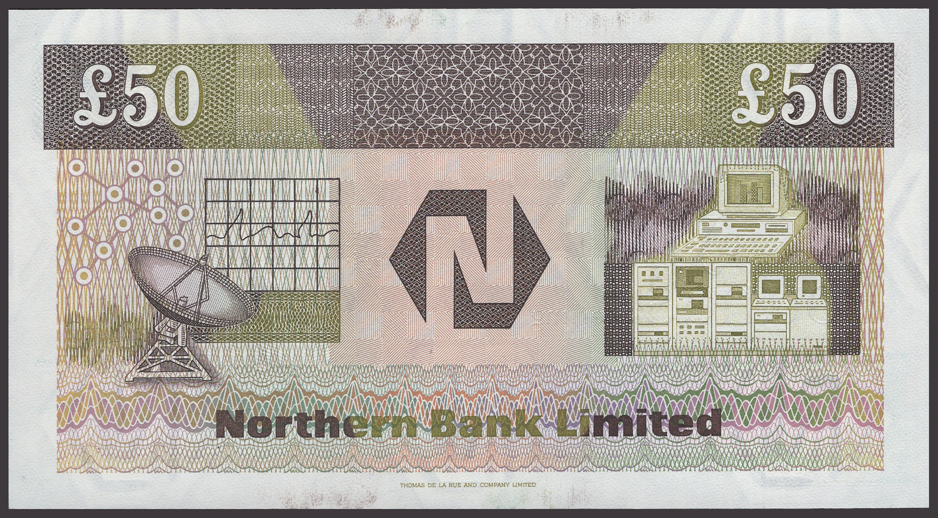 Northern Bank Limited, £50, 1 November 1990, serial number D0265783 ...