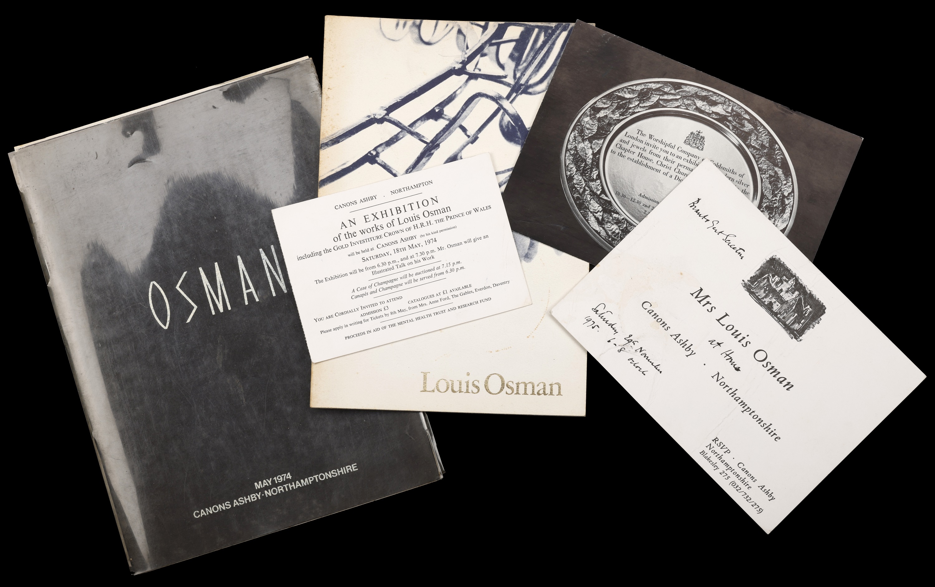 A small collection of hand-drawn cards, letters and catalogues relating ...