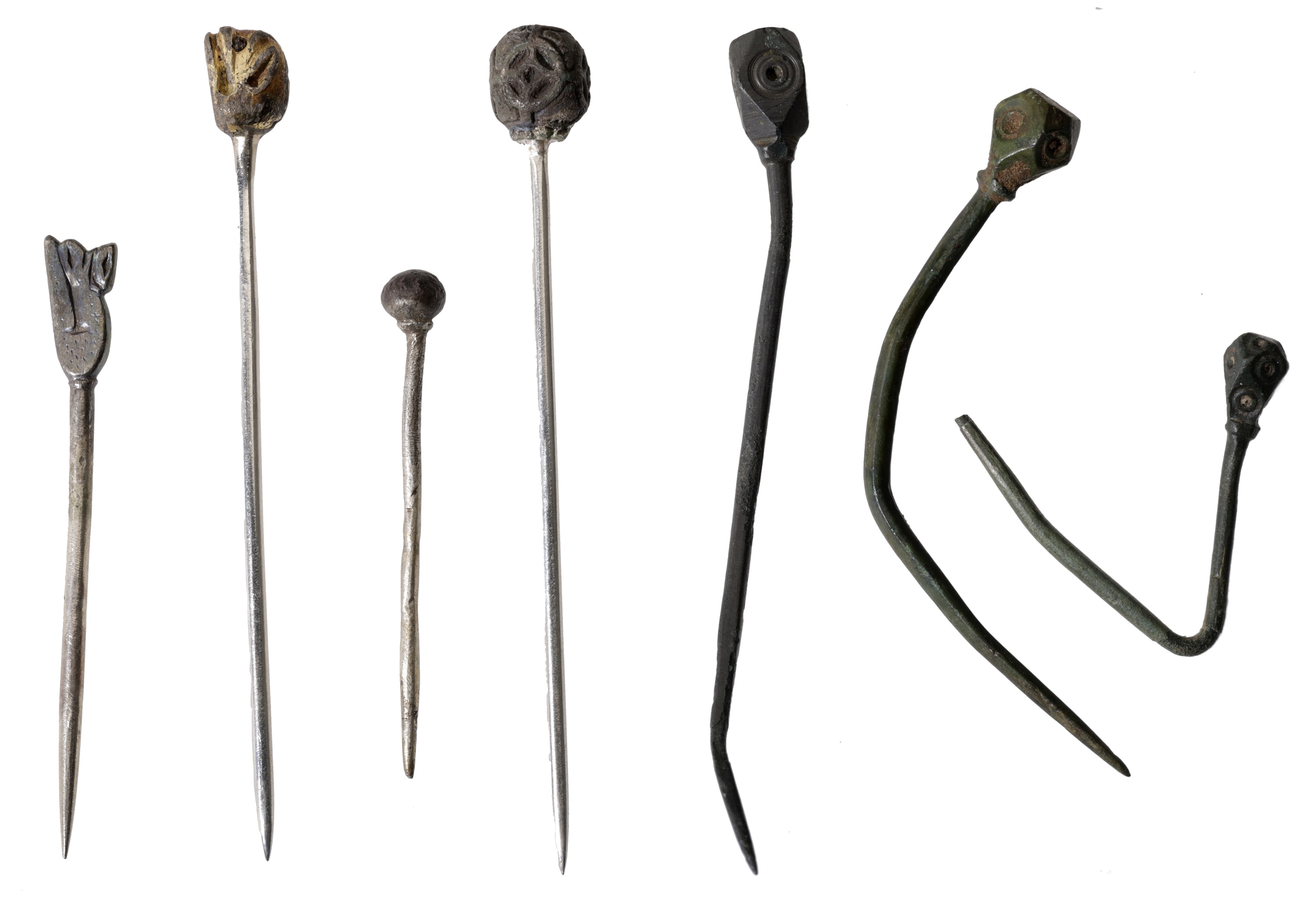 Anglo-Saxon, 6th-8th century, pins (7), in bronze (3), all with ...
