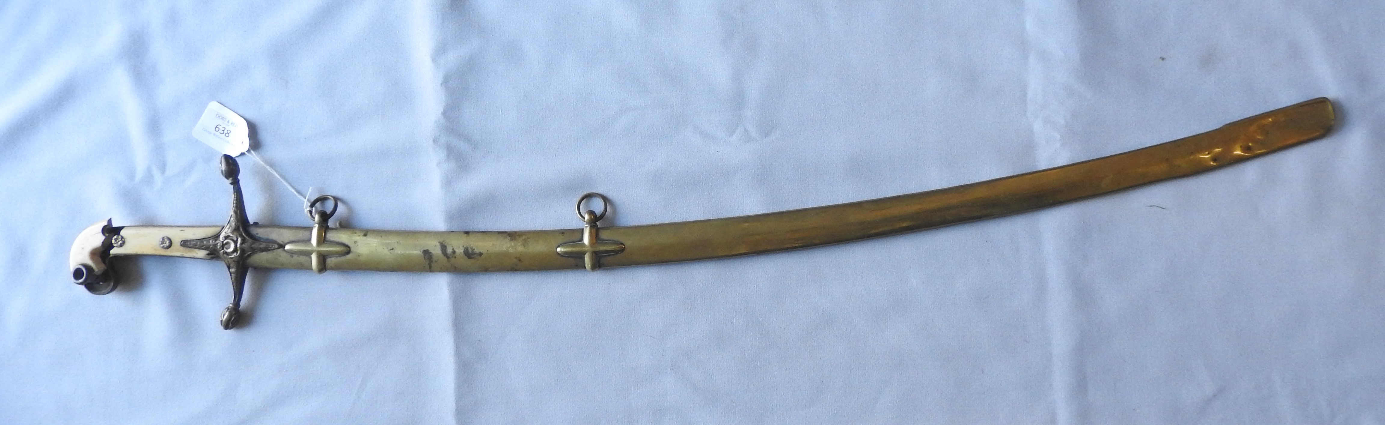 A 'MAMLUKE' STYLE SWORD BY MOORE & CO., with ivory grip, etched blade ...