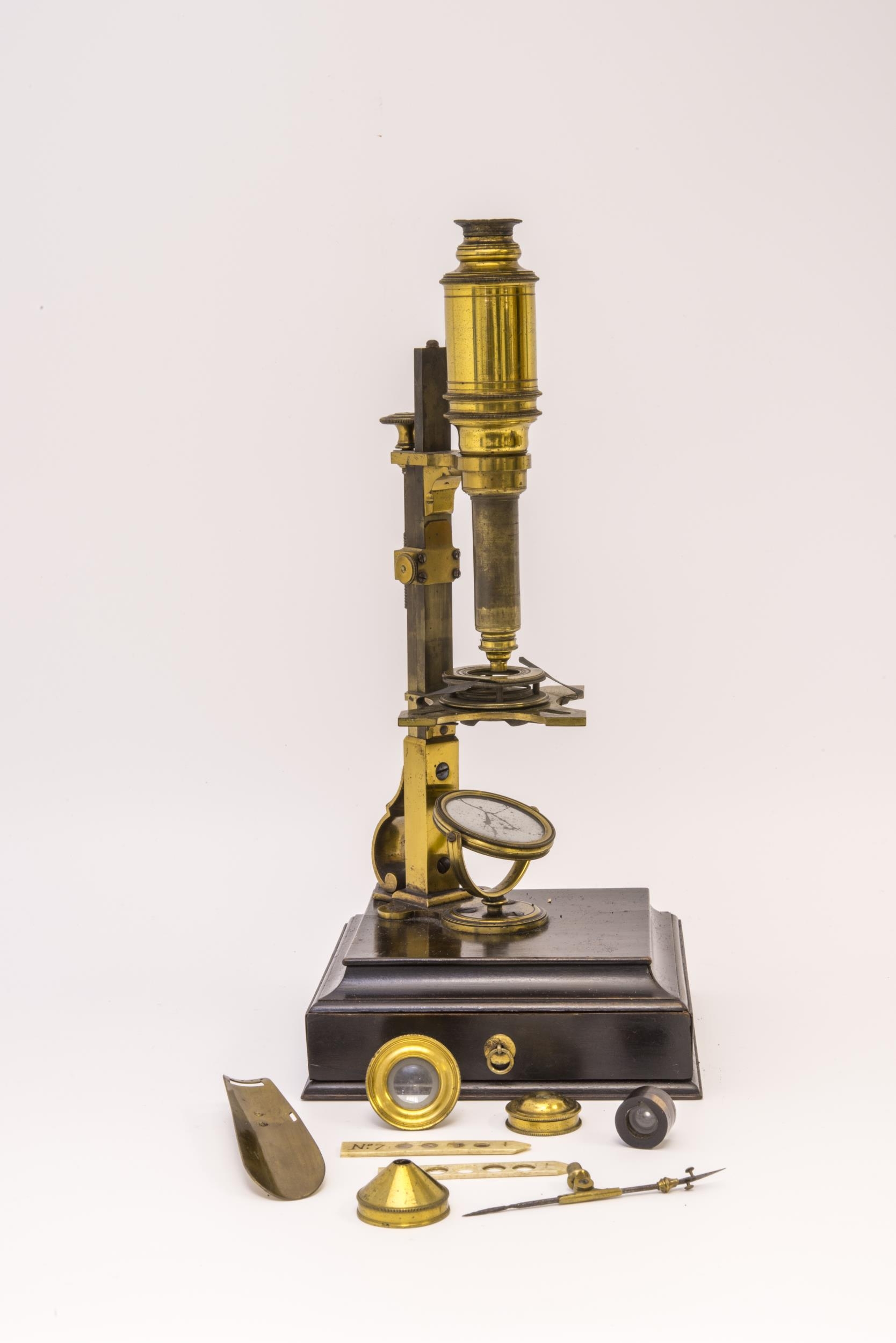 AN 18TH CENTURY CUFF TYPE MICROSCOPE POSSIBLY BY GEORGE STERROP the ...