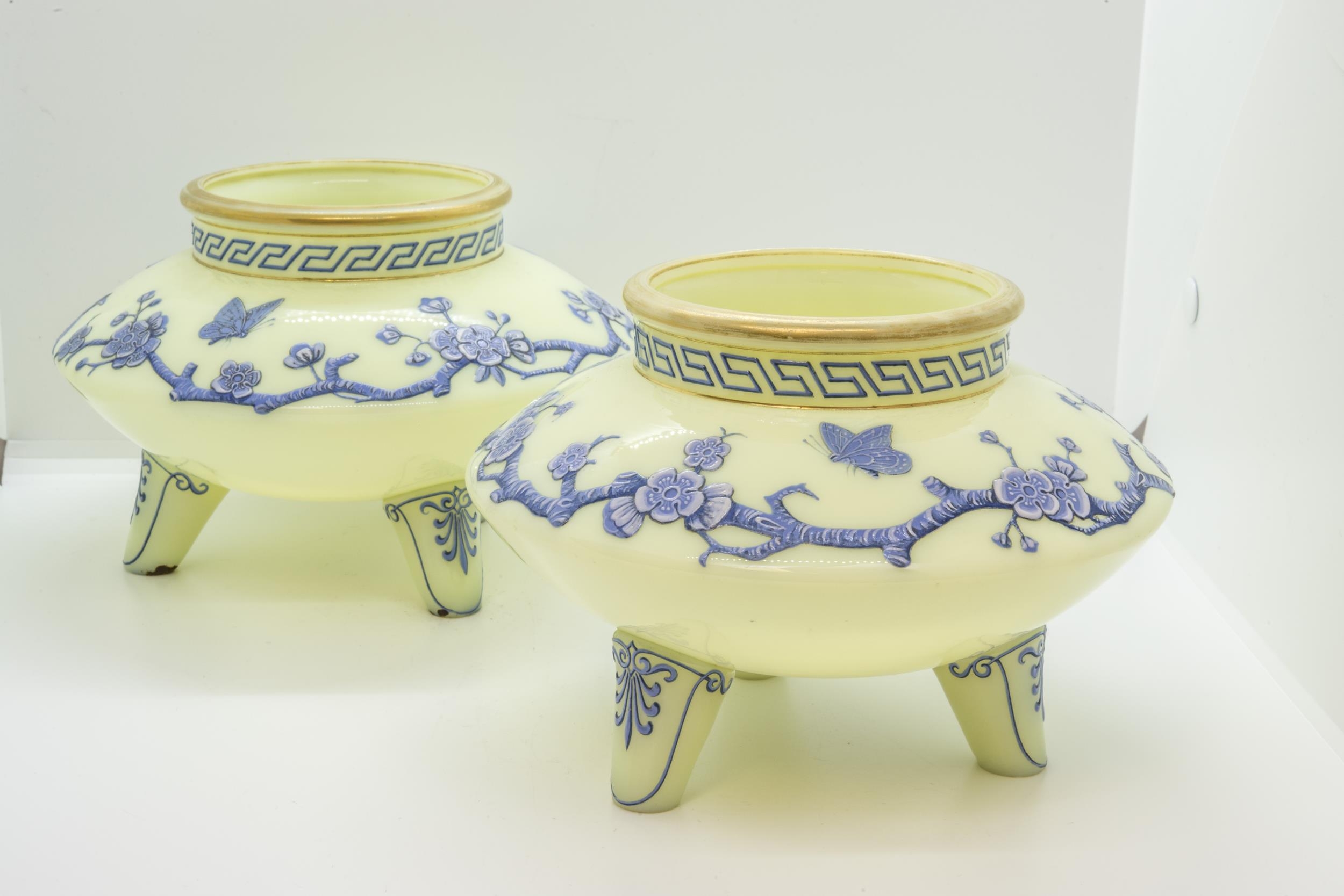 A PAIR CELADON GLASS VASES IN JAPONAISE TASTE Late 19th century, with ...