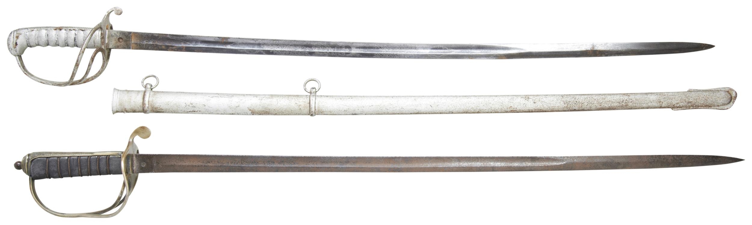 AN OFFICERS DRESS SWORD BY ANDREWS OF PALL MALL , now painted silver ...