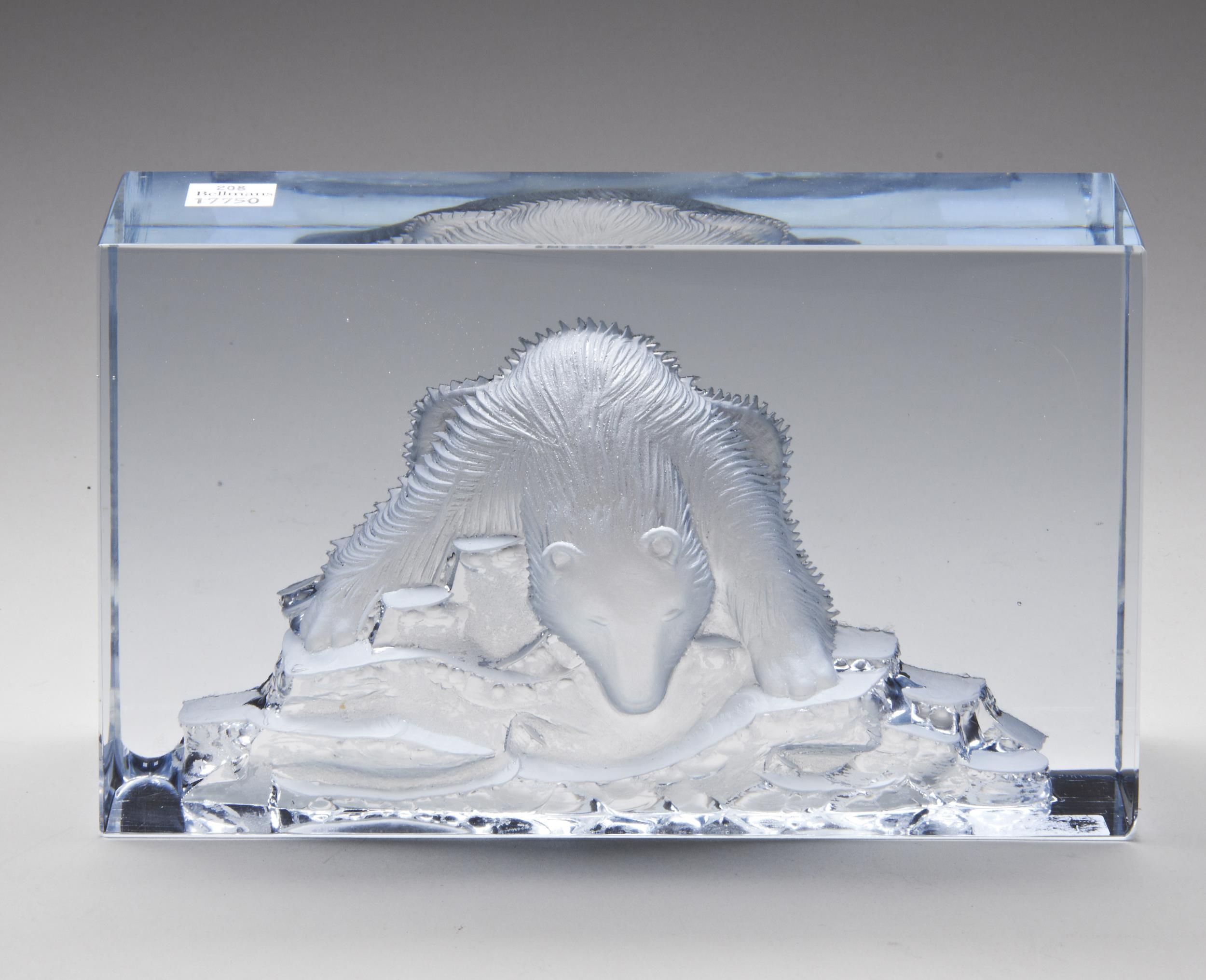 A SWEDISH ART GLASS FREE STANDING PANEL, by Stromsbergshyttan ...
