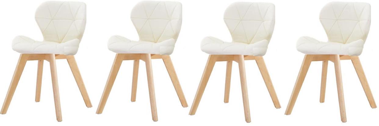 SET OF 4 DINING CHAIRS BEECHWOOD LEGS DIAMOND BEIGE colour. can be ...