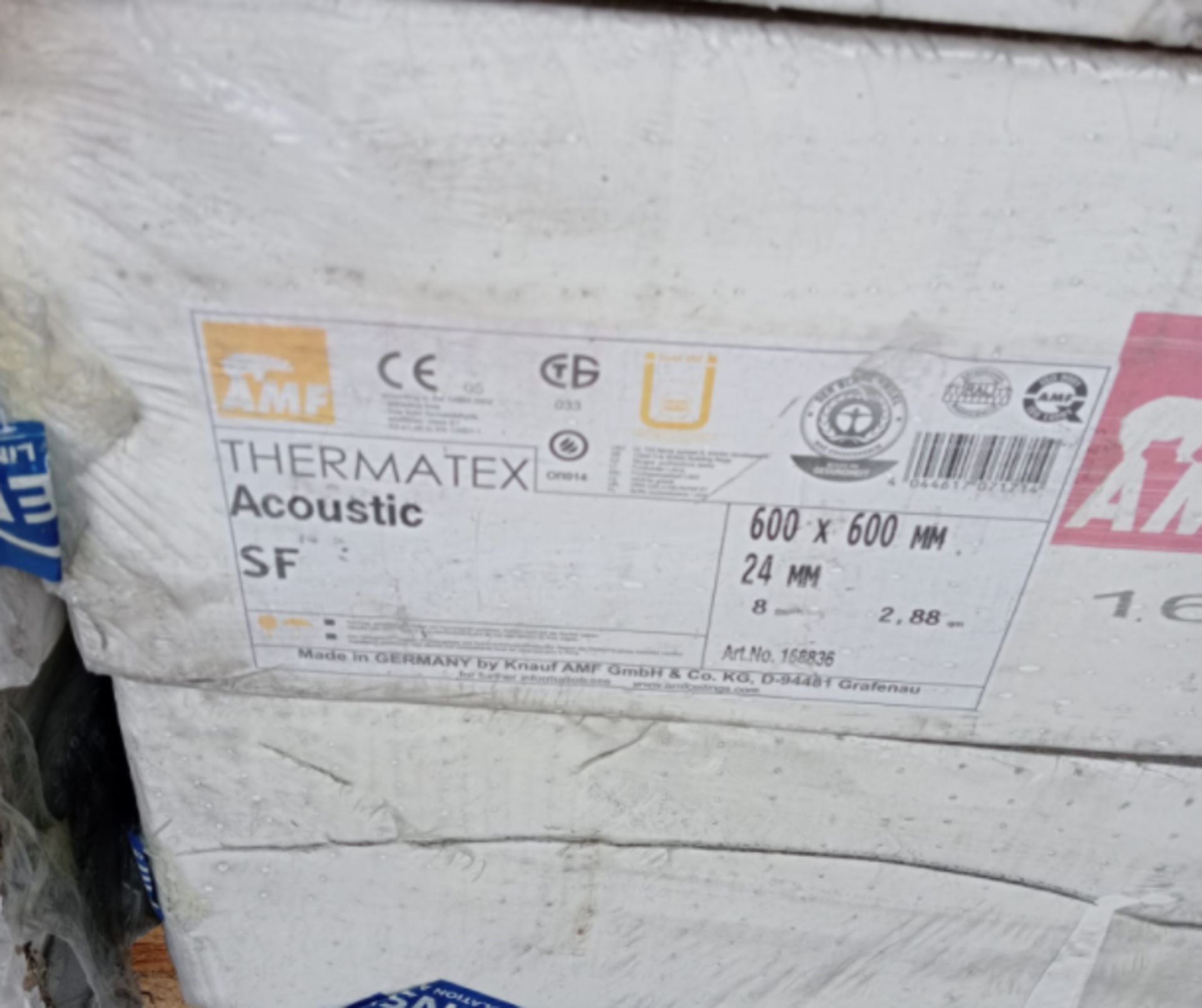 JOBLOT OF THERMATEX SF ACOUSTIC CEILING TILES EDGE 600 X 600 X 24MM ...