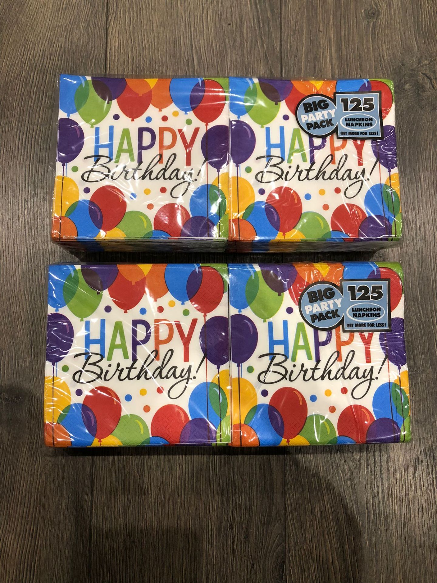100 PACKS OF HAPPY BIRTHDAY NAPKINSEach pack contains 125 napkins (2PLY ...