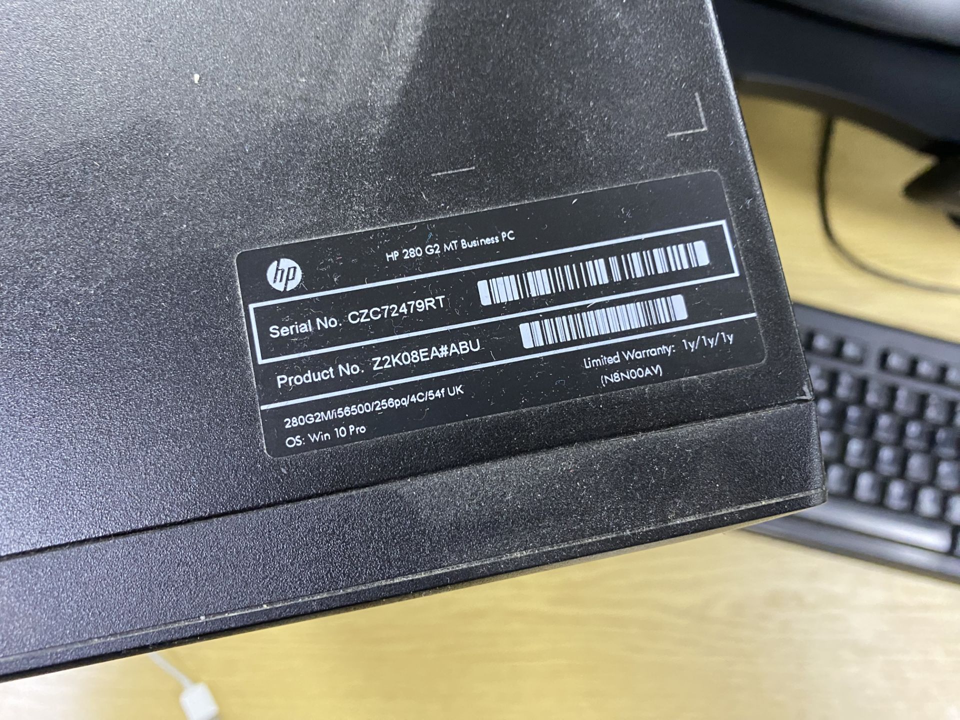 Hewlett Packard 280G2 Desktop Serial Number: C2C72479RT Additional ...